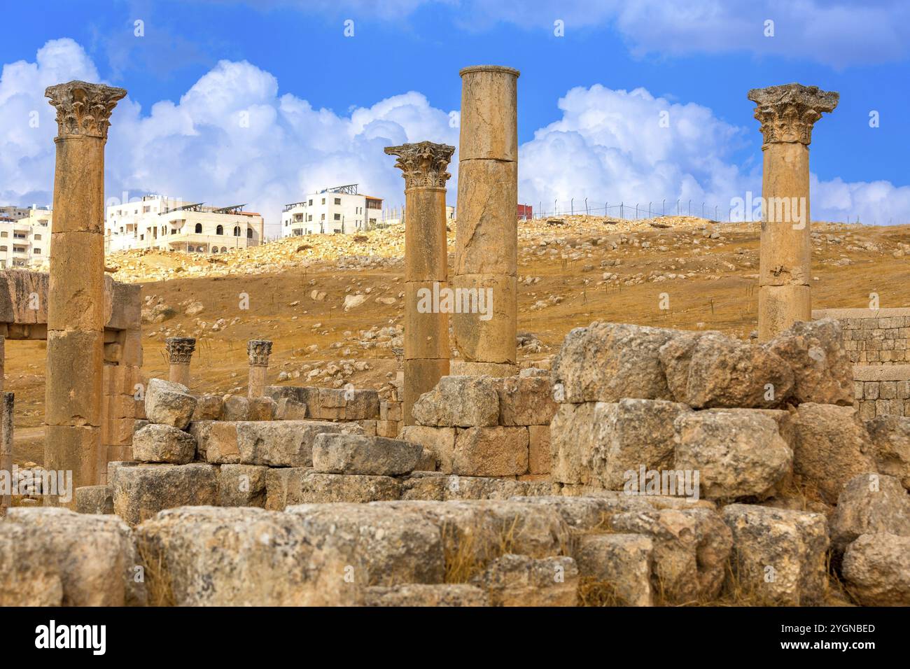 Jerash Gerasa, Jordan, ancient roman columns and ruins, Asia Stock ...