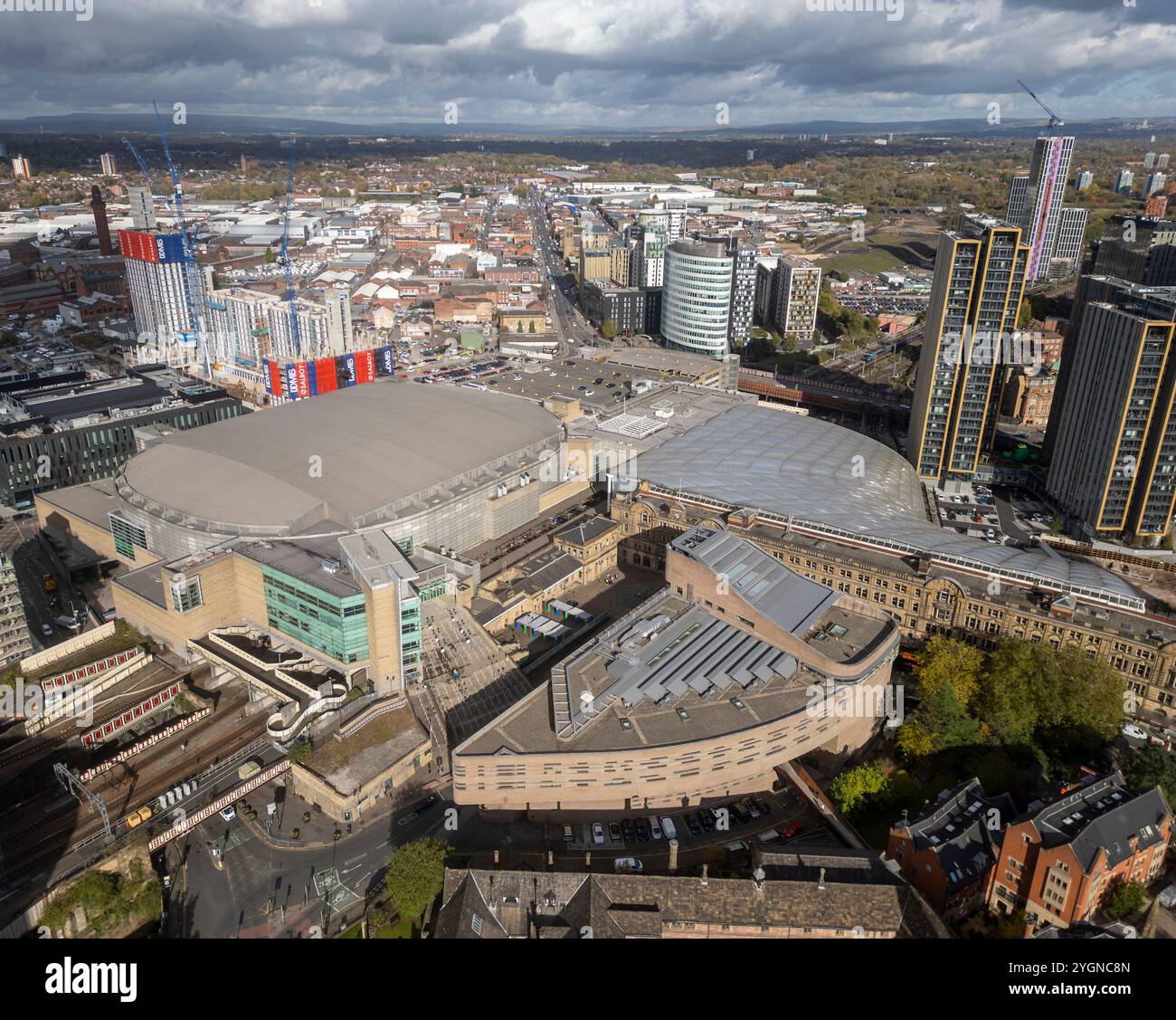 AO Arena and Victoria railway station, Manchester, England Stock Photo ...