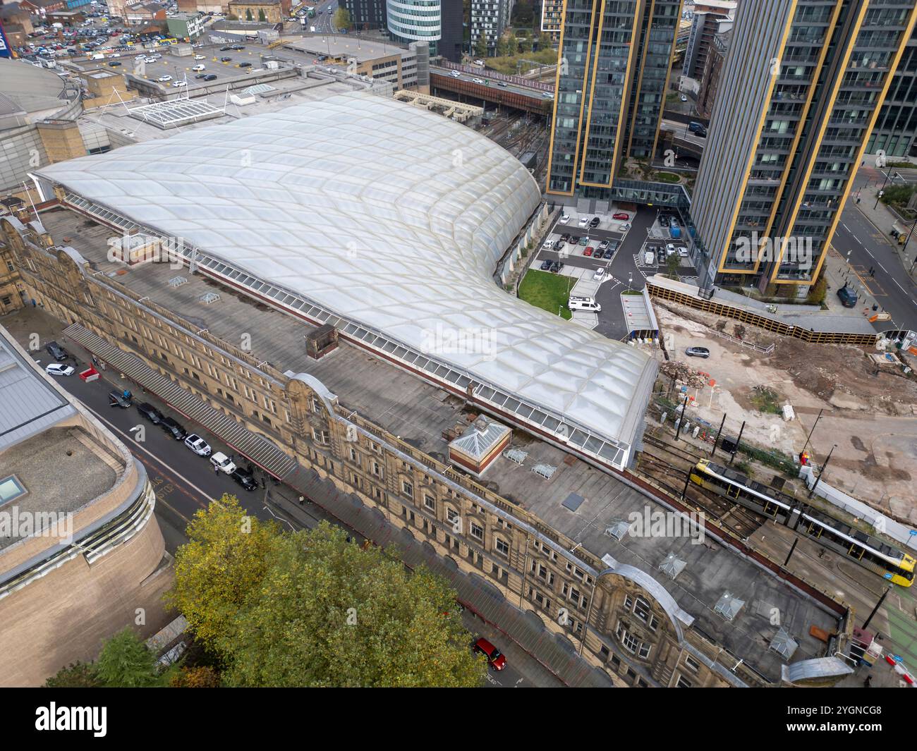 Aerial view of Manchester Victoria train station, England Stock Photo ...