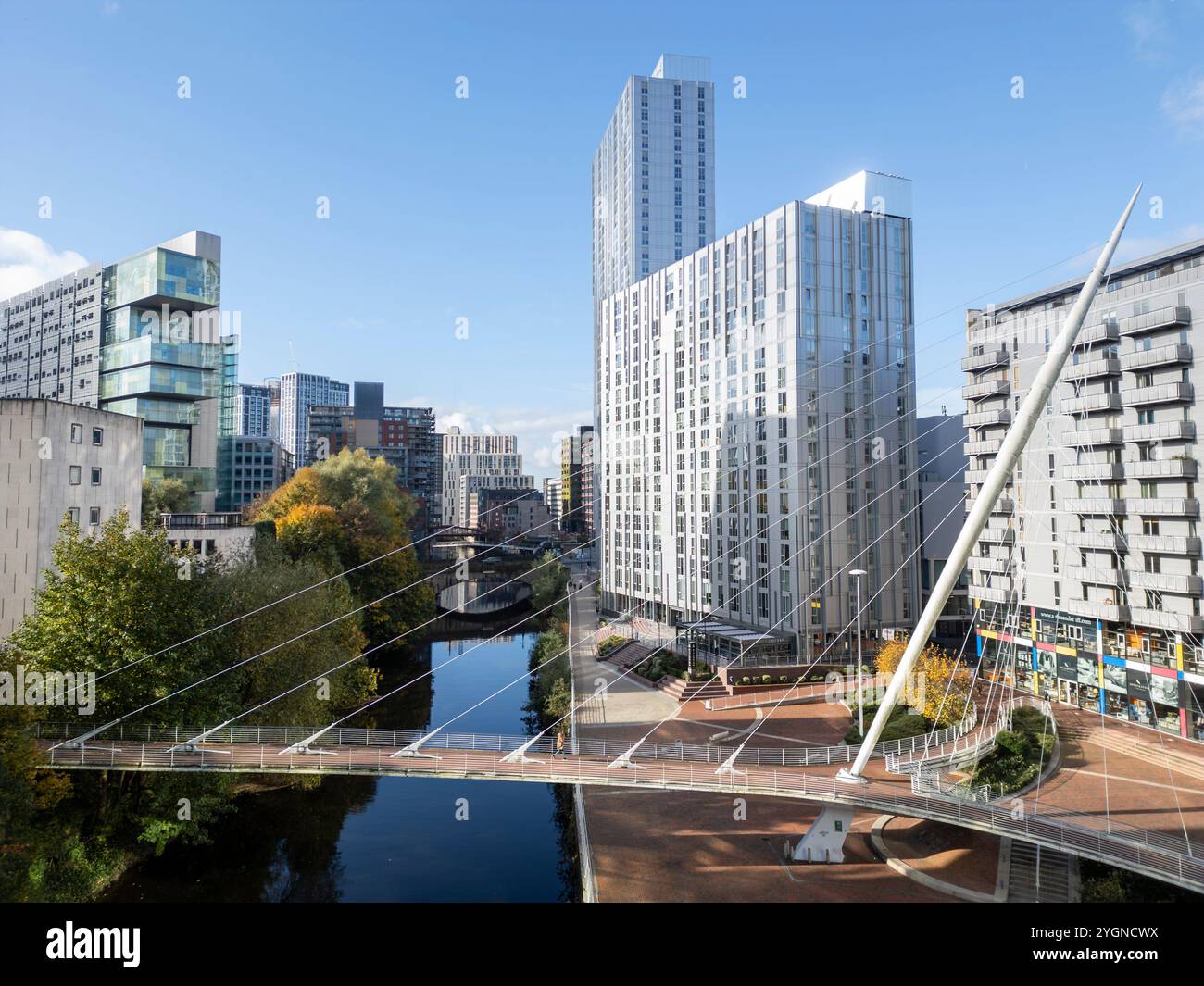 Trinity Bridge over the River Irwell, Manchester, England Stock Photo ...