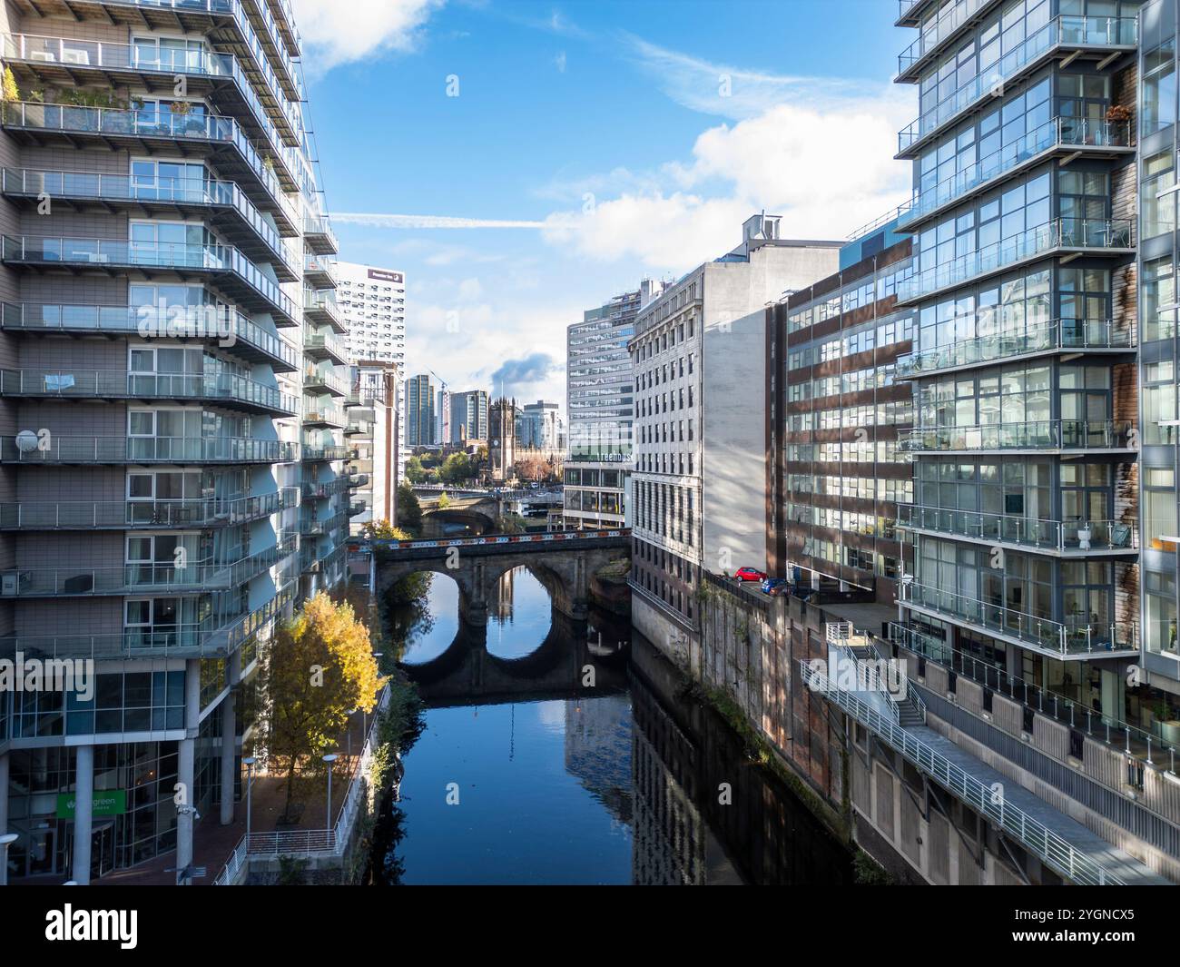 Apartments along the River Irwell, Manchester, England Stock Photo - Alamy