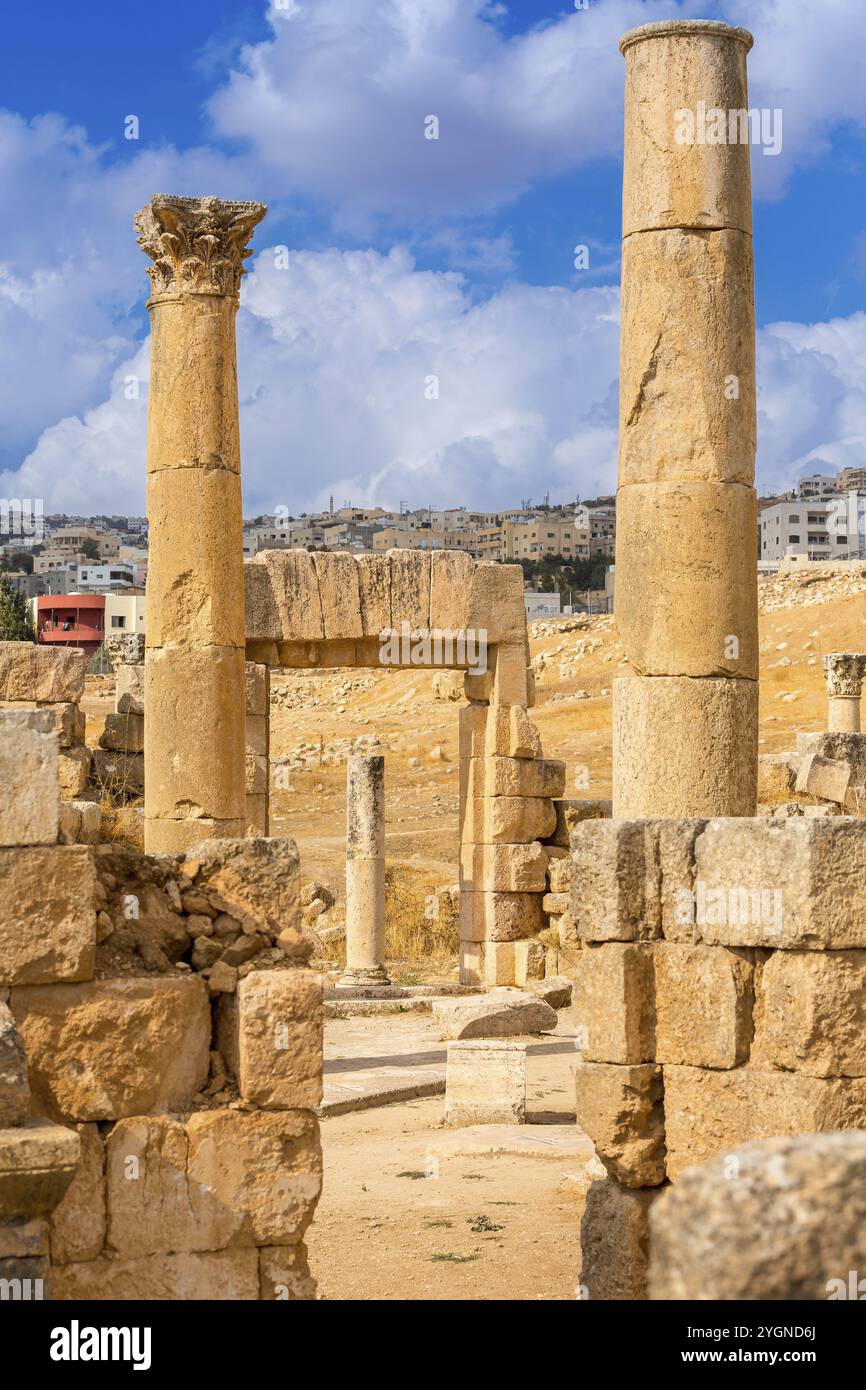 Jerash Gerasa, Jordan, ancient roman columns and ruins, Asia Stock ...