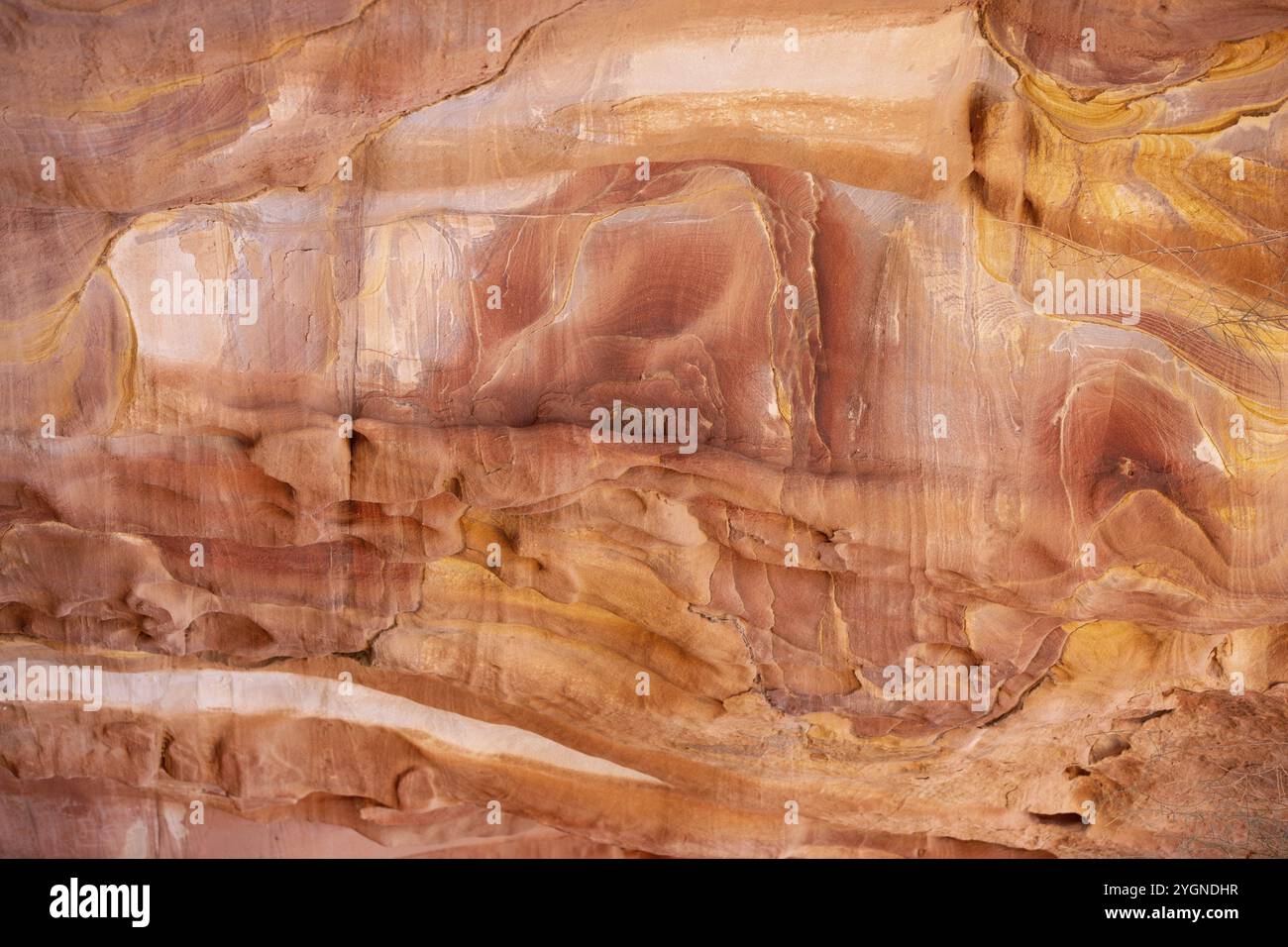 Multi-colored sandstone rock and mineral layers in ancient tombs of ...