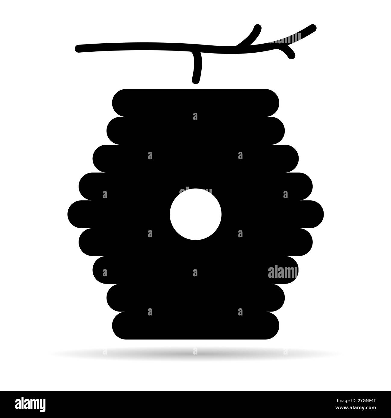 Hive natural shadow icon, bee web flat habitat sign, graphic vector ...