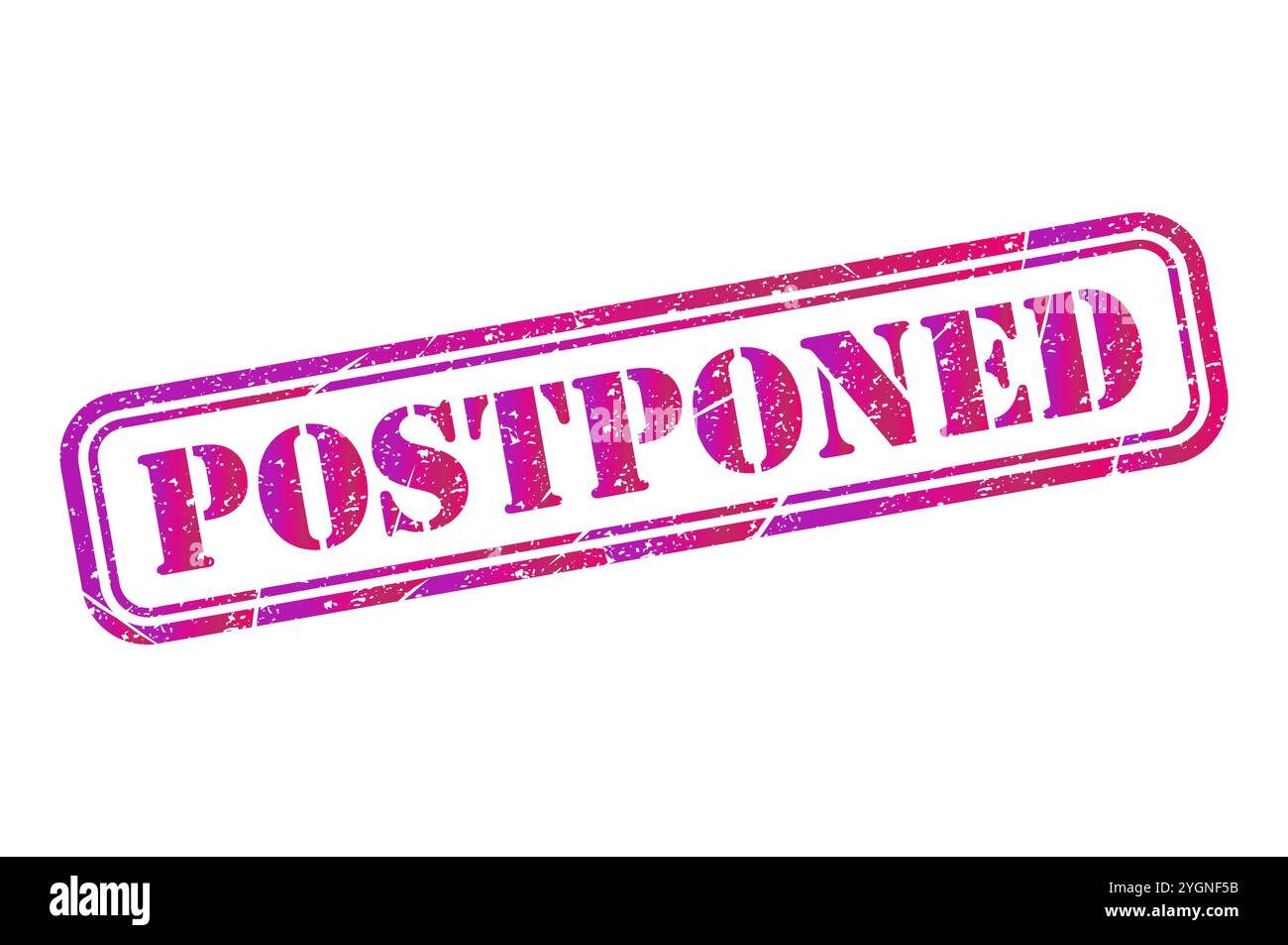 Postponed stamp symbol, label sticker sign button, text banner vector illustration Stock Vector ...