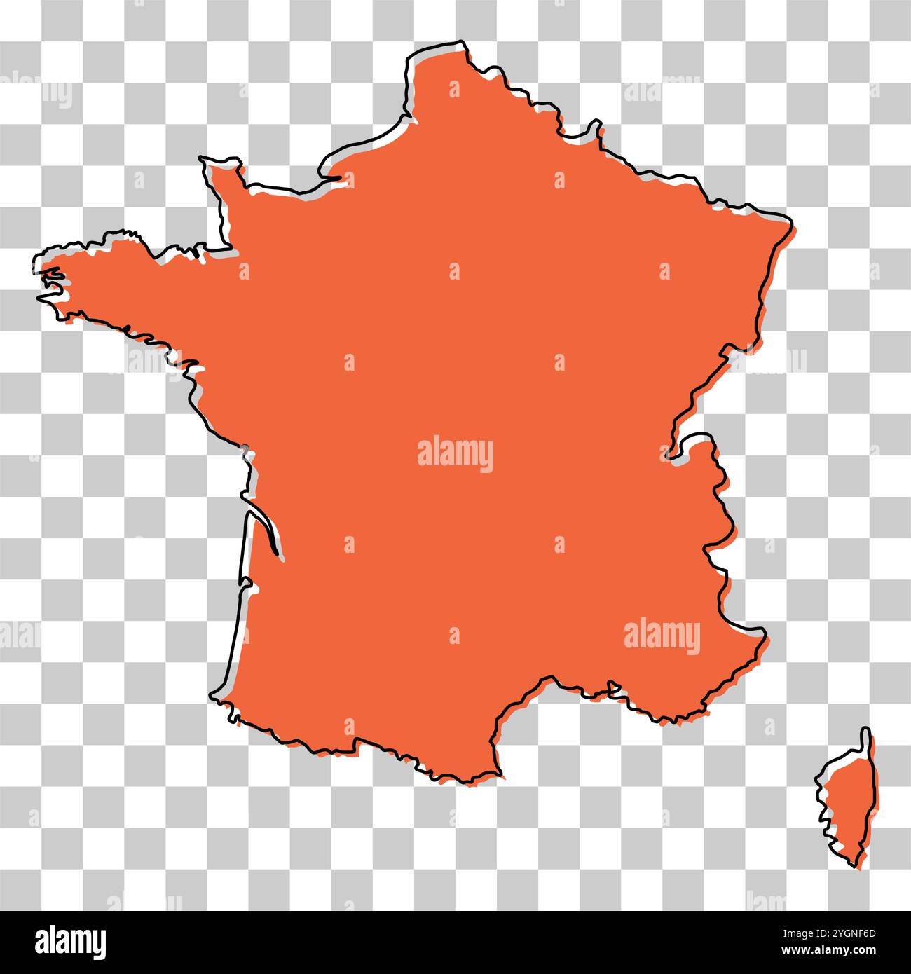 France map symbol shape, travel web flat concept icon symbol vector ...
