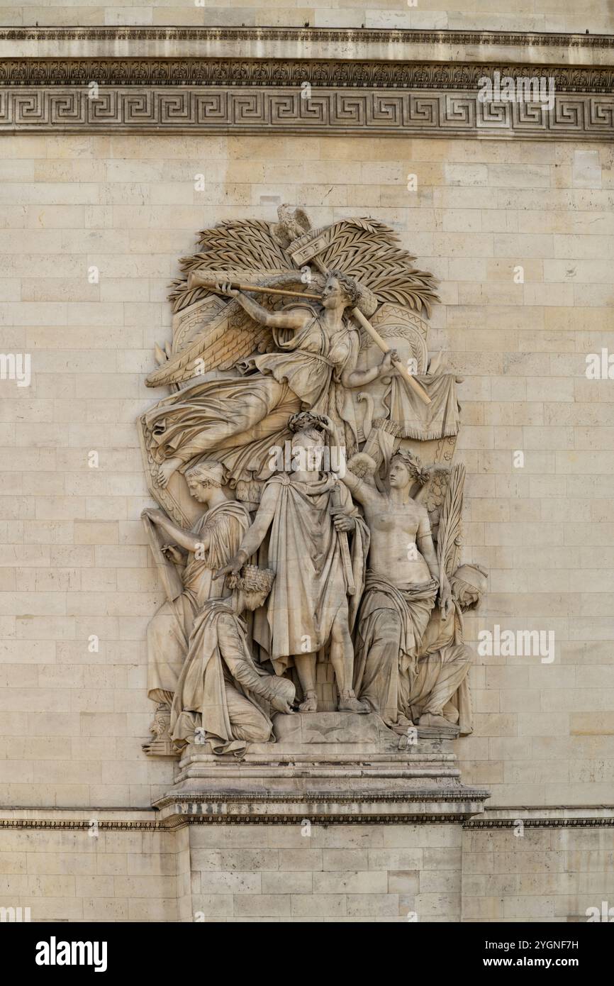 Paris, France - 24th June, 2024 : Sculptural works on one of the ...