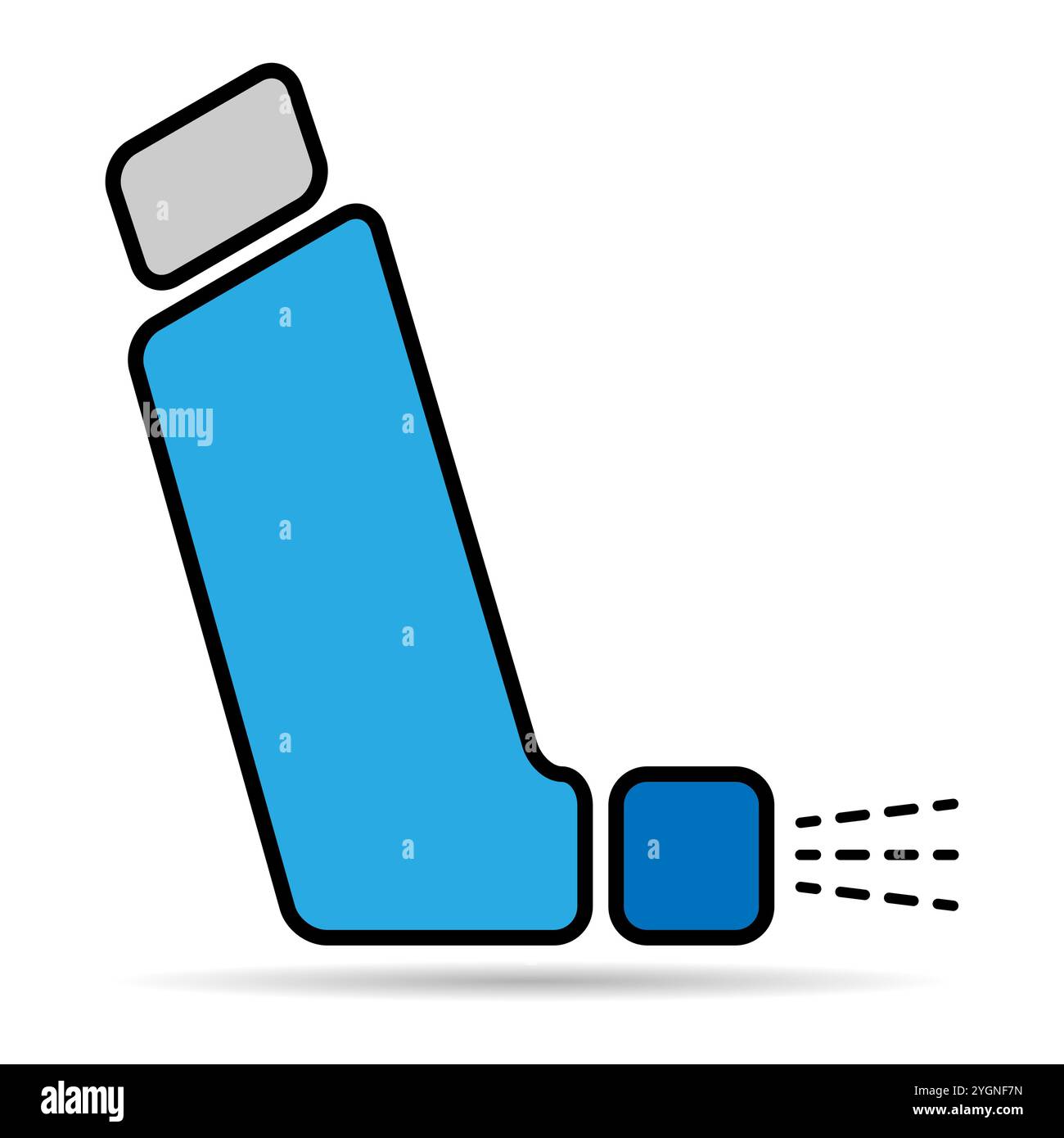 Asthma inhaler design shadow icon, medicine health care sign, graphic ...