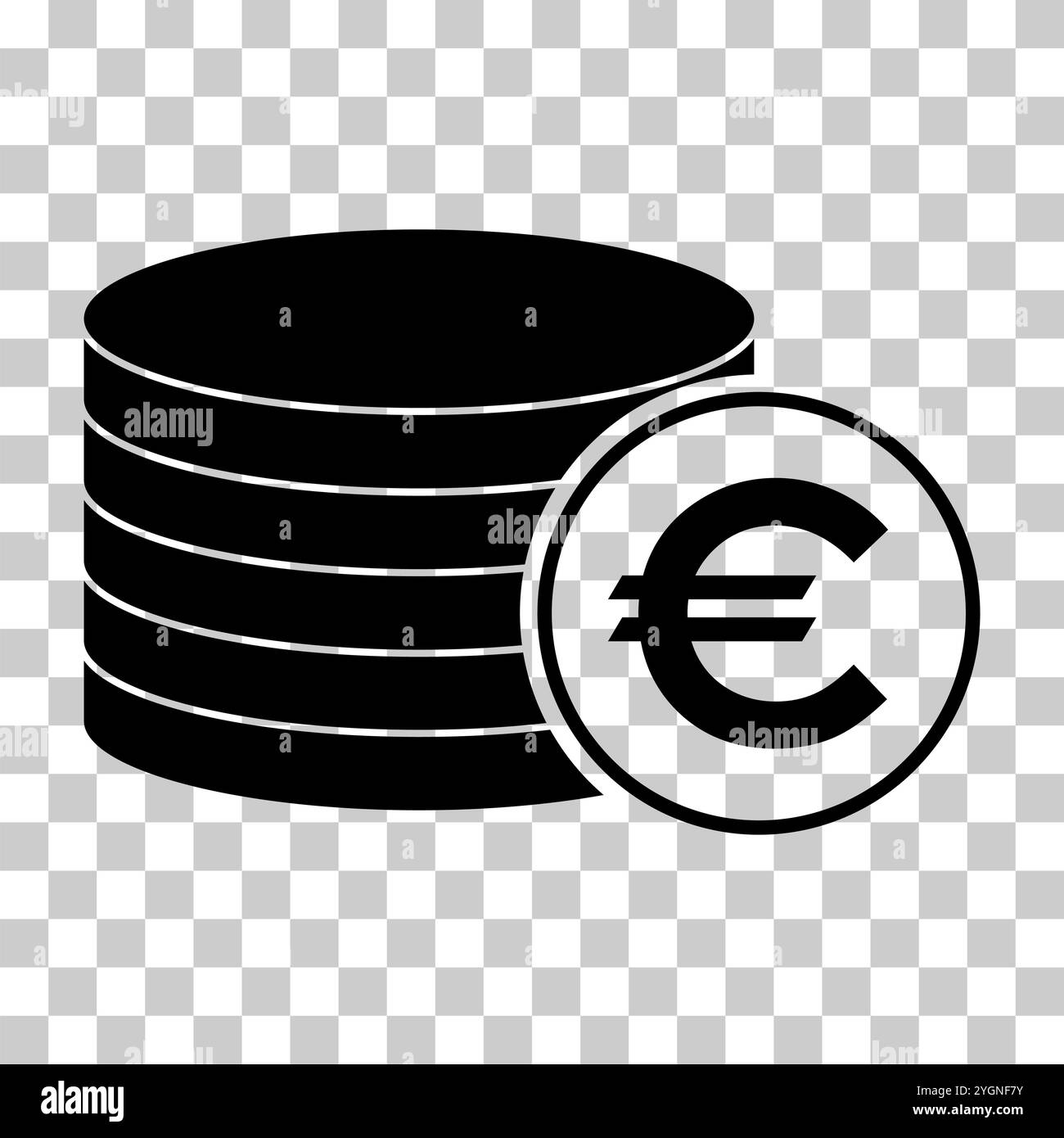 Euro stack coin, flat icon money design, cash sign vector illustration ...