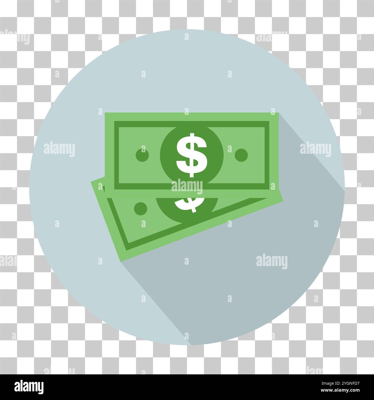 Dollar paper money icon, symbol on color background. Vector isolated ...