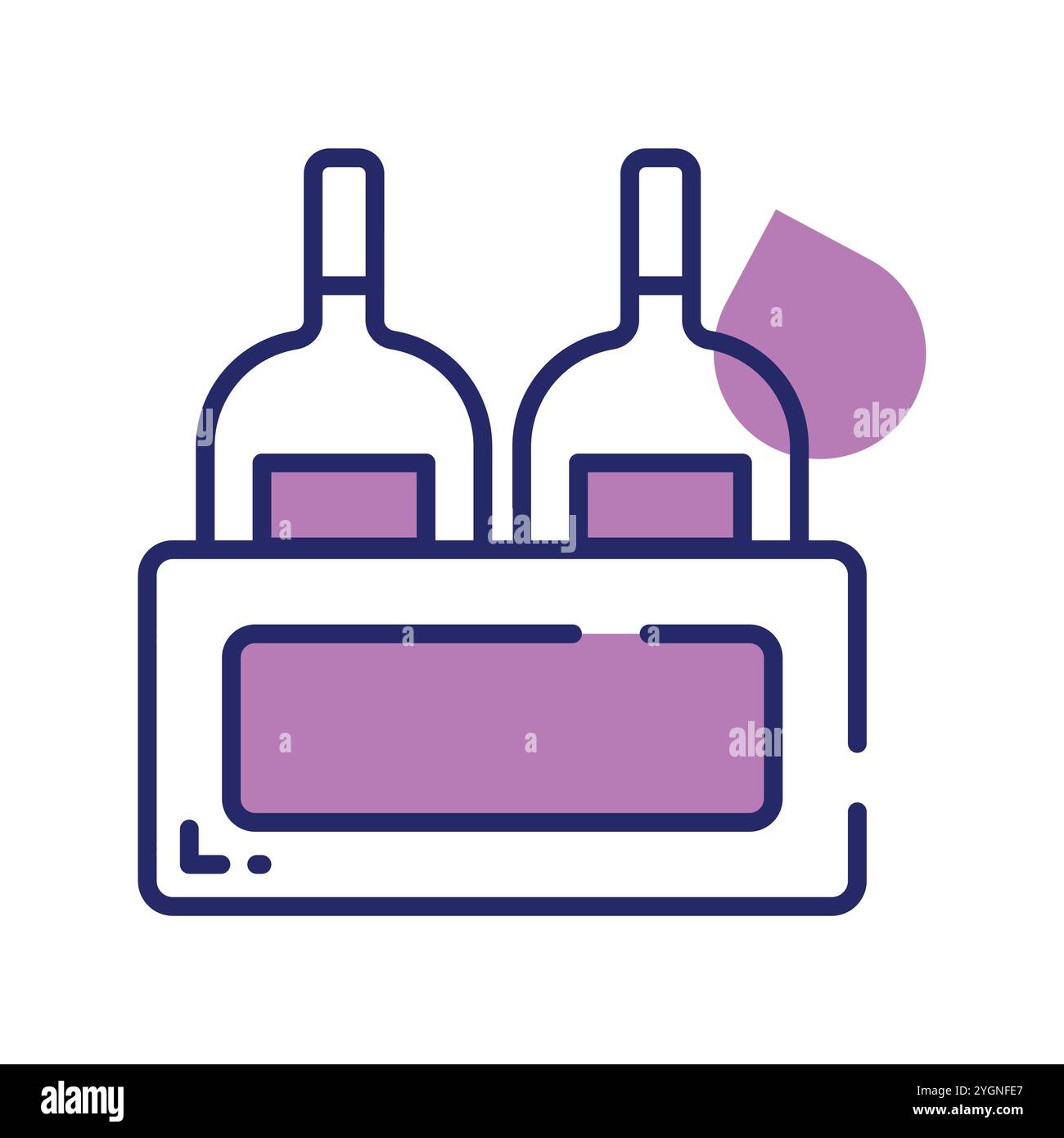 Editable icon of wine bottles crate, beer bottles inside wooden crate ...