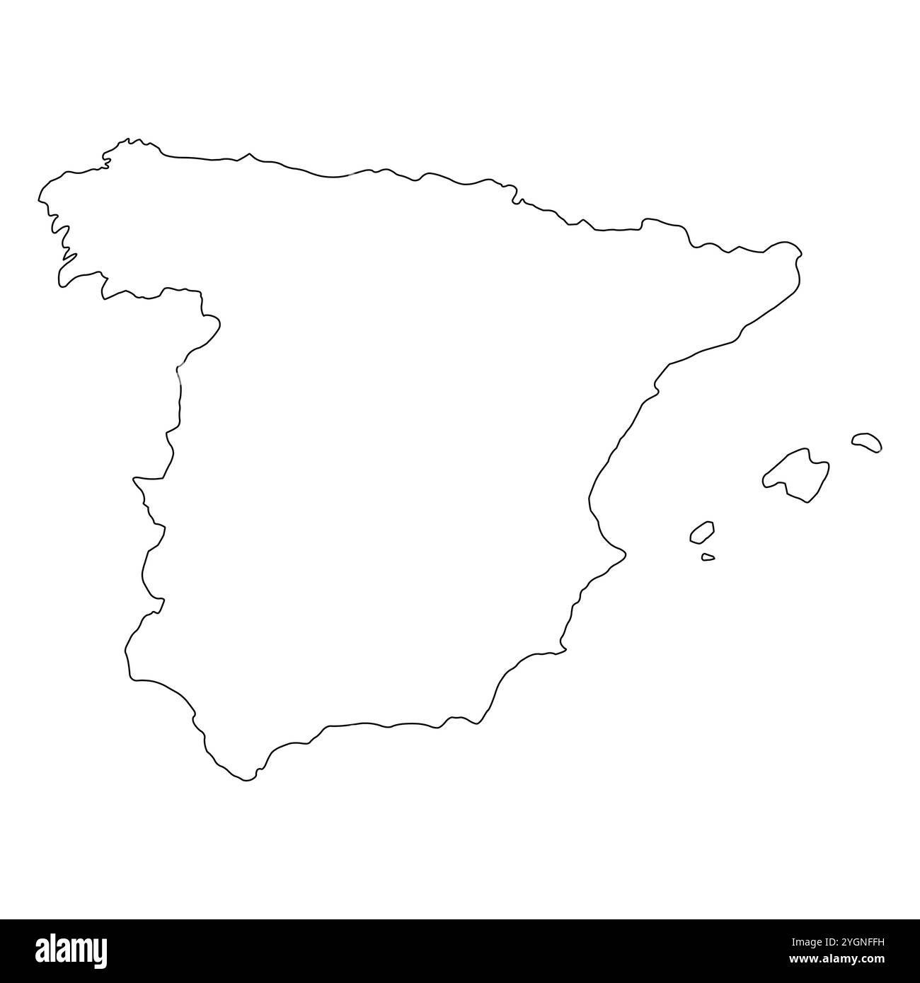 Spain map symbol shape, travel web flat concept icon vector ...