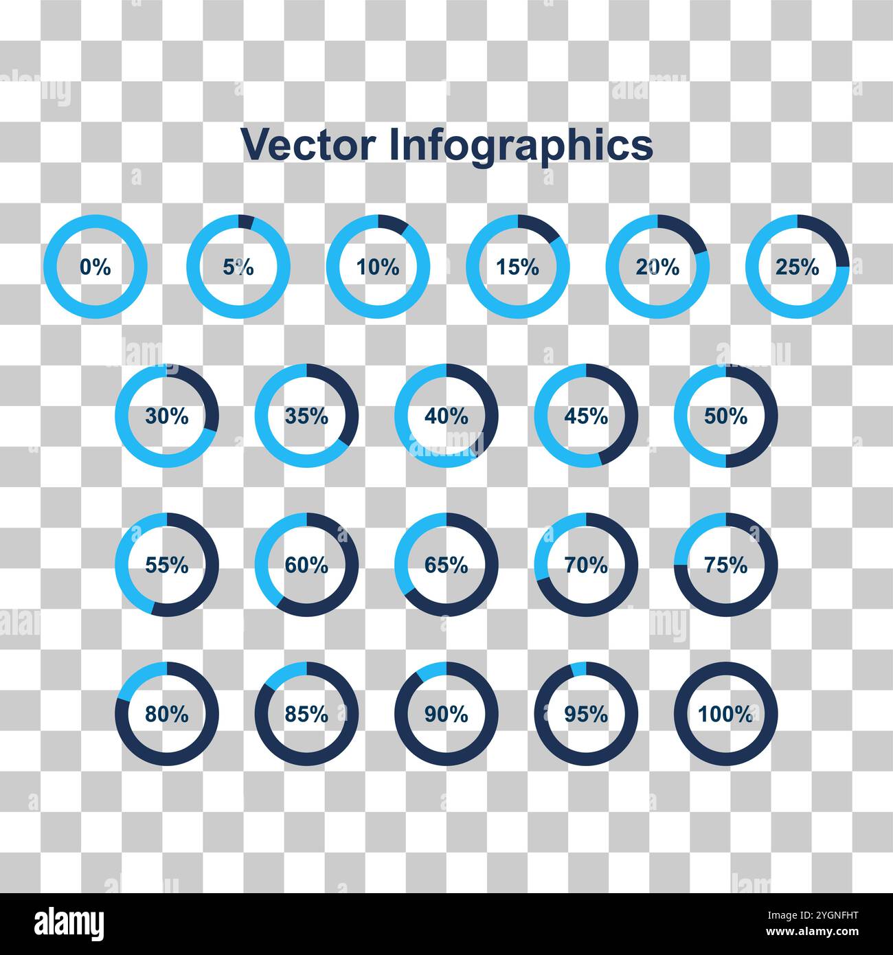 Set of Information round diagram icon, infographic pie design ...