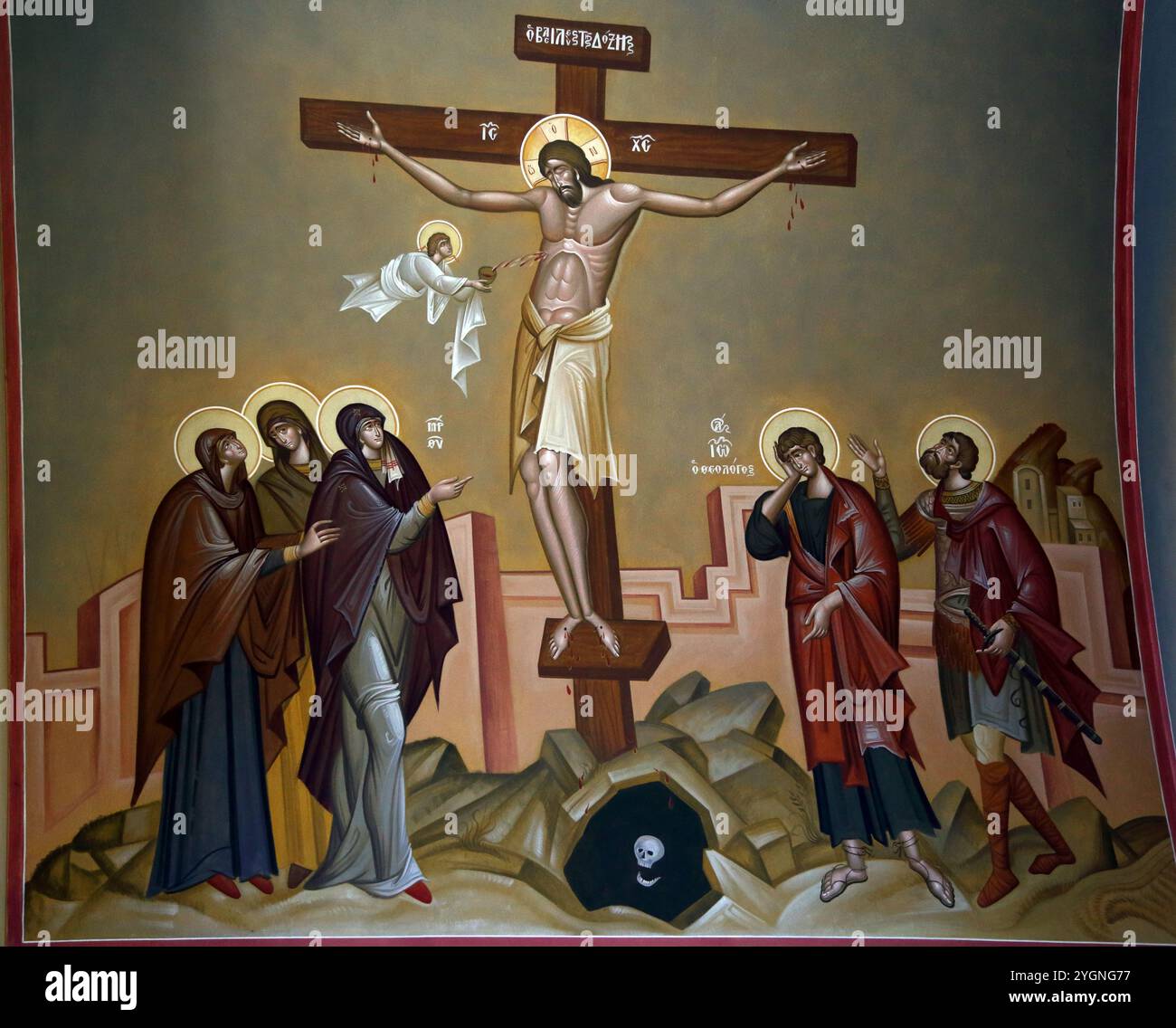 Painting of Jesus Christ and the Crucifixion Panagia Faneromeni Greek Orthodox Church ...