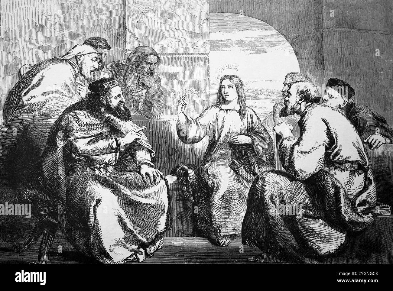Illustration of Child Jesus Sitting in the Midst of the Doctors1887 ...