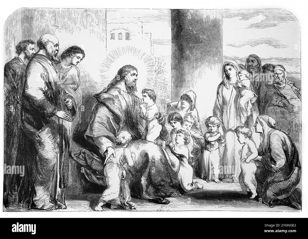 Illustration of Jesus Christ Blessing the Little Children (Gospel) in ...