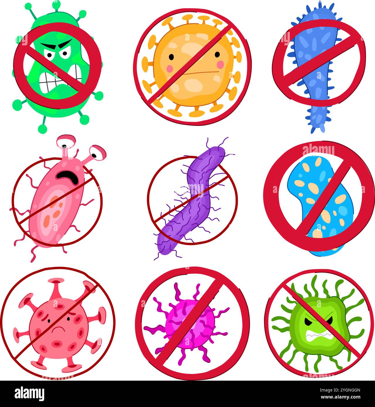 anti bacteria set cartoon vector illustration Stock Vector Image & Art ...