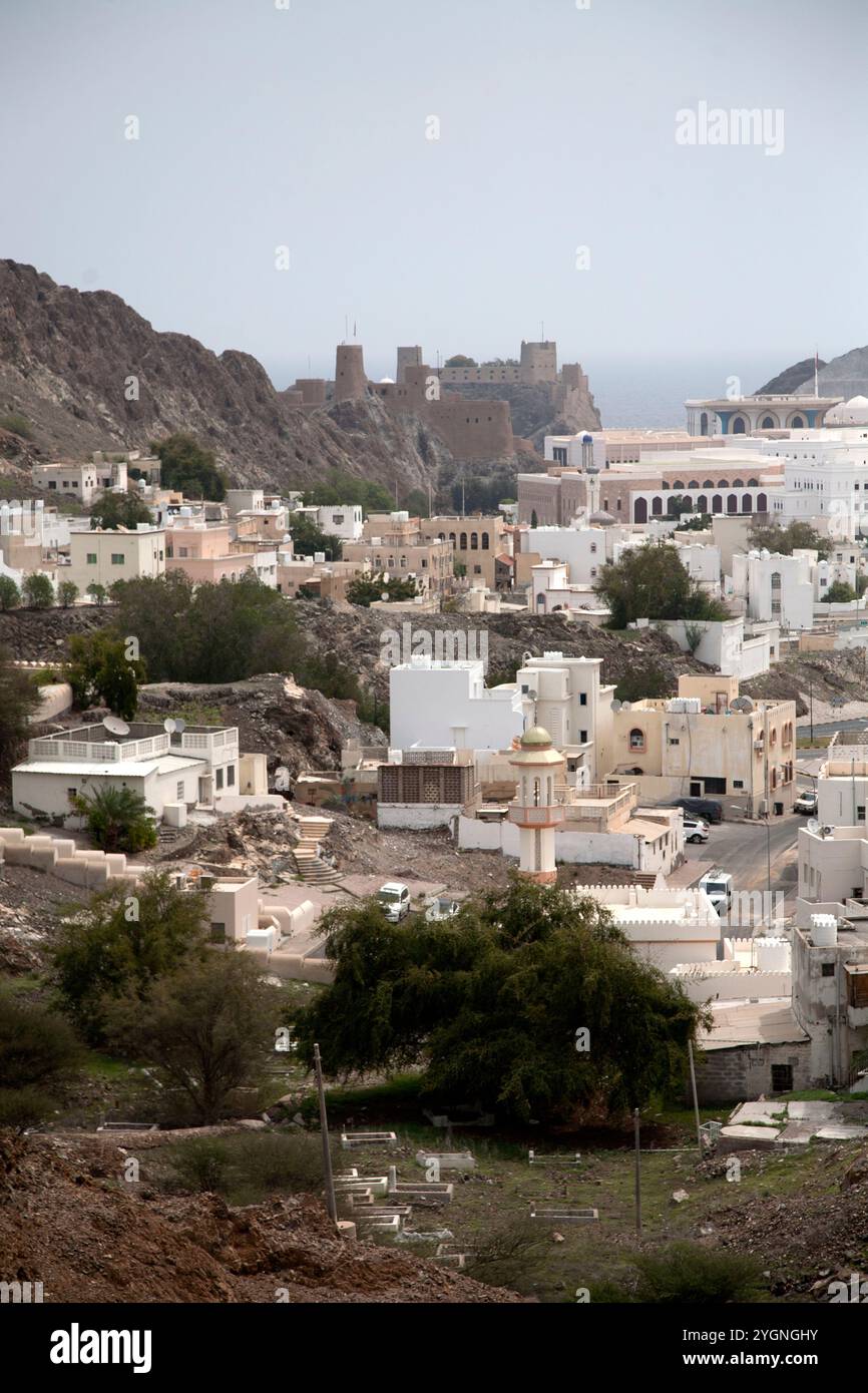 old mirani fort and old muscat oman middle east Stock Photo - Alamy