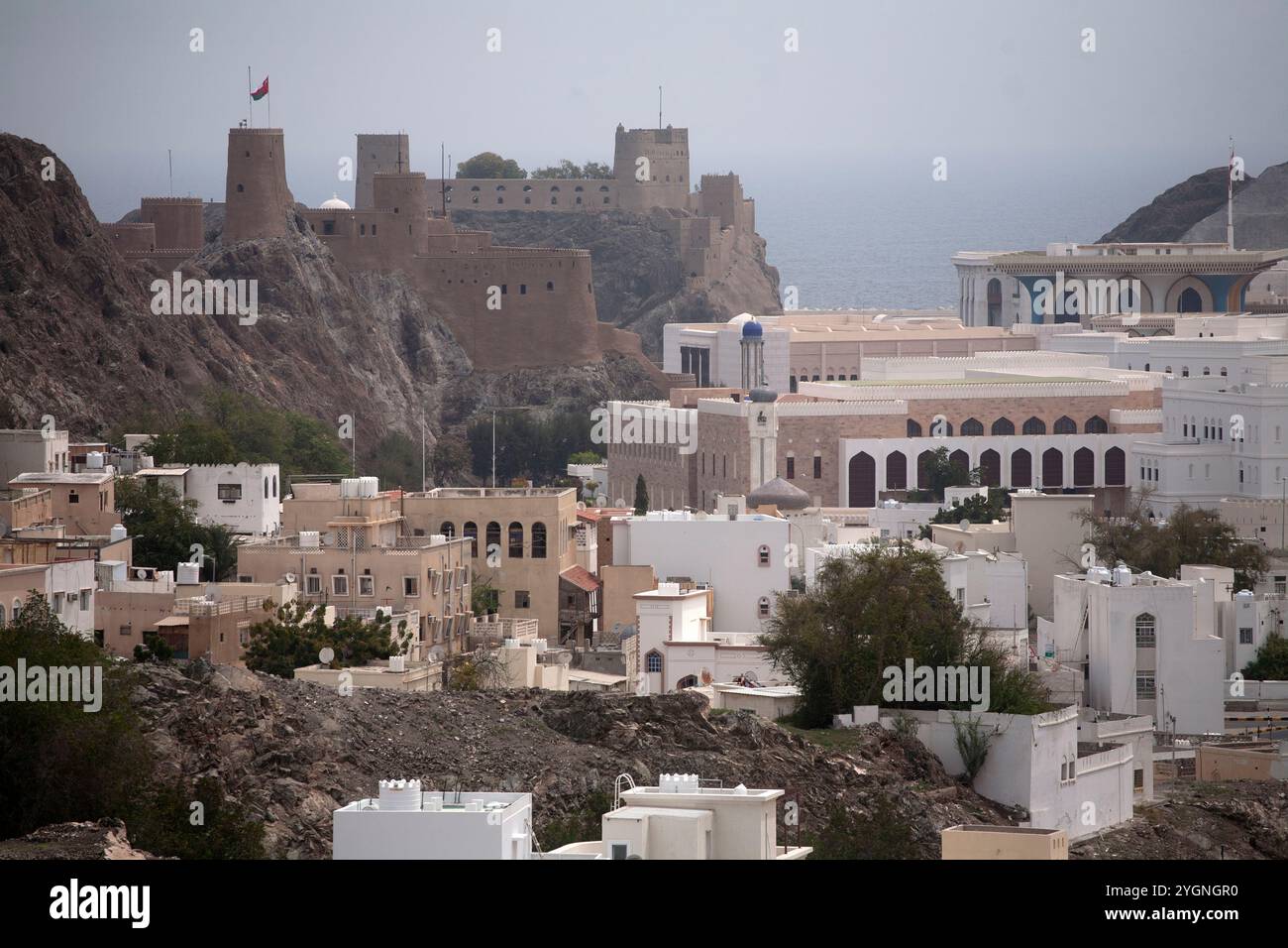 old mirani fort and old muscat oman middle east Stock Photo - Alamy