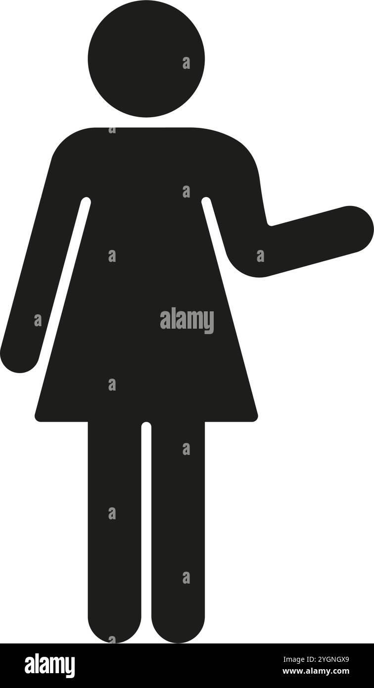 Woman Giving Instructions Silhouette Icon. Person Icon Explaining with ...