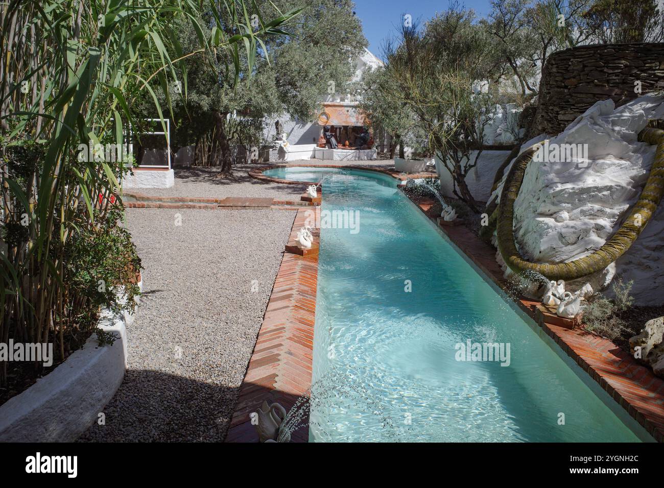 Port Lligat, Spain - 7 Sept, 2024: Outdoor pool area at the home of ...
