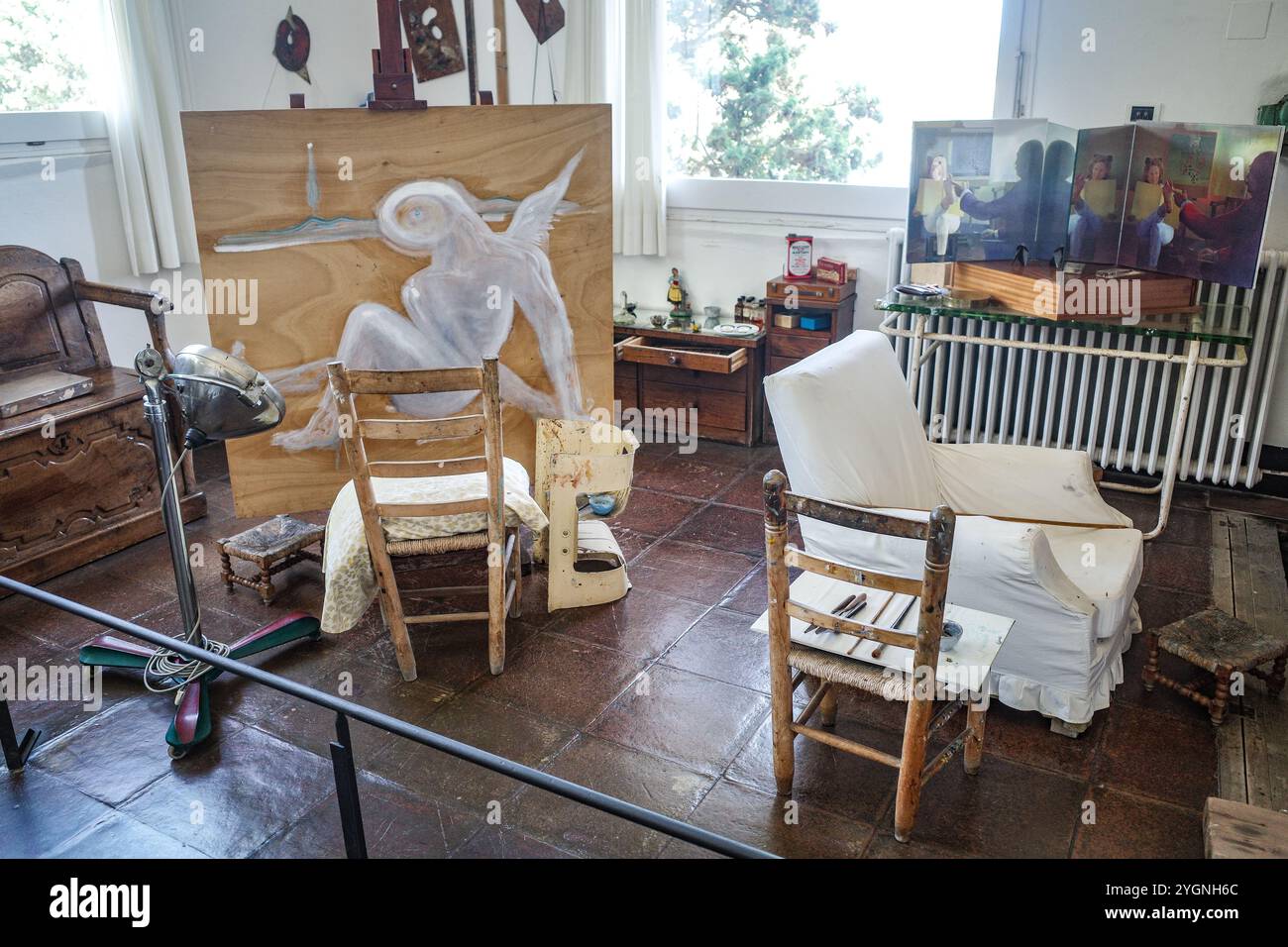 Port Lligat, Spain - 7 Sept, 2024: Painting studio at the home of ...