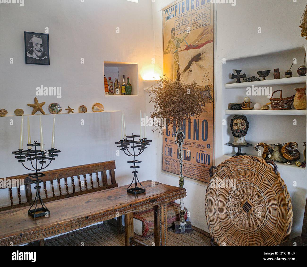 Port Lligat, Spain - 7 Sept, 2024: Dining table at the home of ...