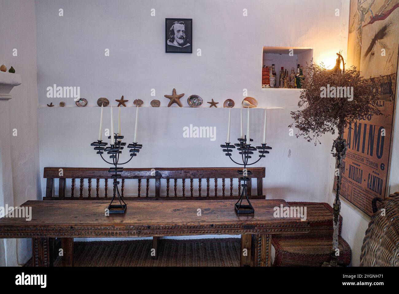 Port Lligat, Spain - 7 Sept, 2024: Dining table at the home of ...