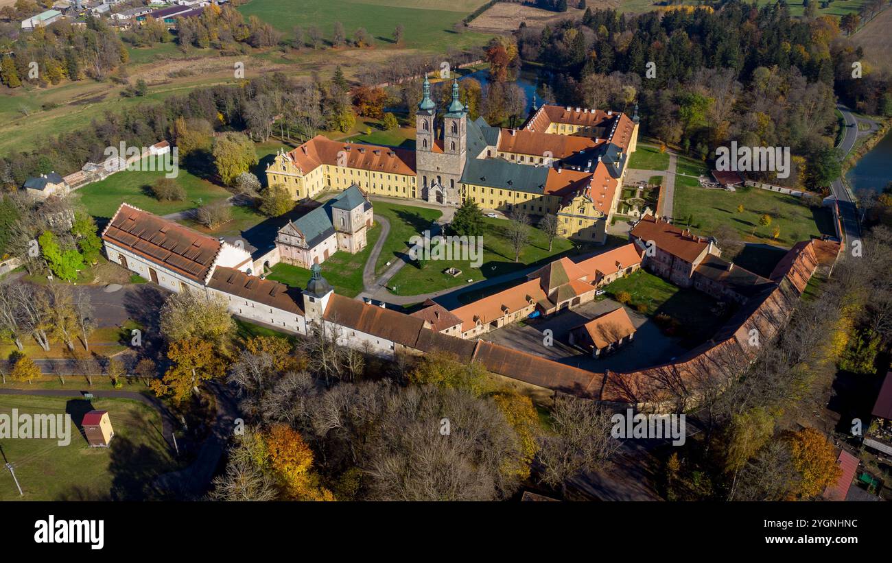 Aerial drone view - photography of monastery Tepla near Marianske Lazne ...