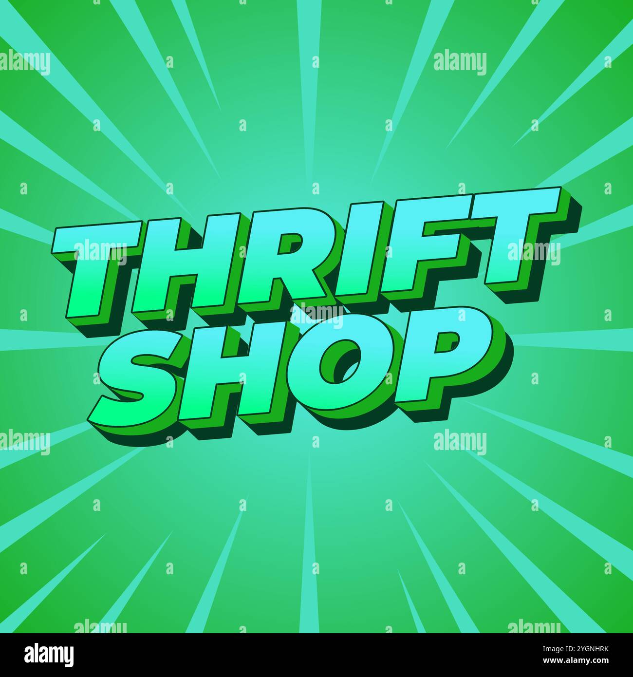Thrift shop. Text effect design in bold fonts with 3D style, good for ...