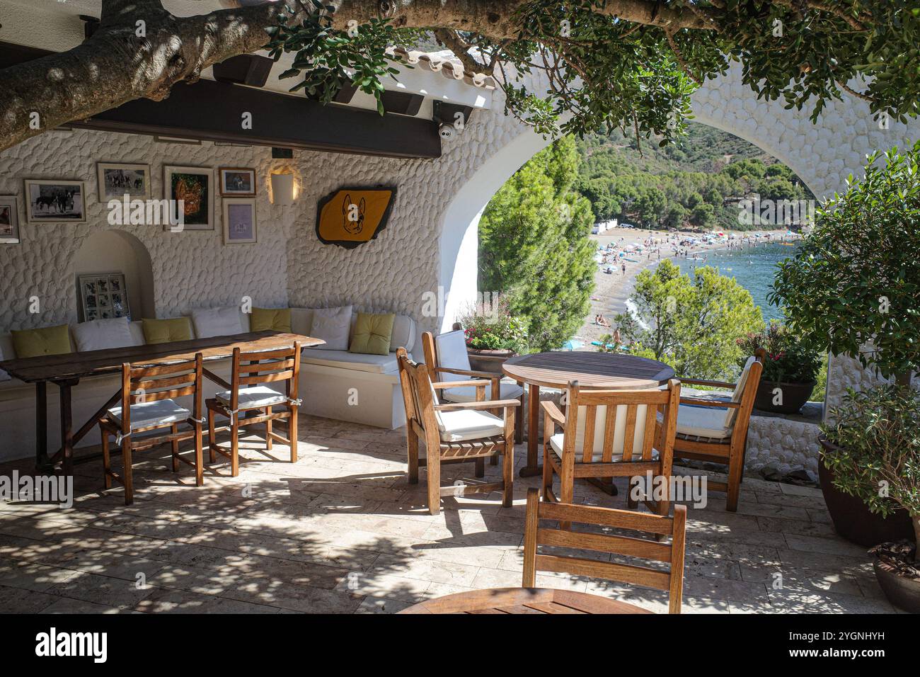 Roses, Spain - 9 Aug, 2024: Tables on the terrace at El Bulli ...