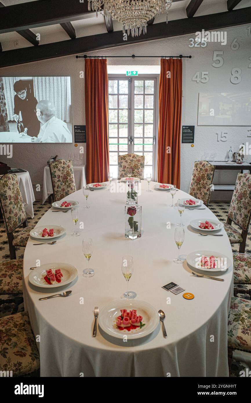 Roses, Spain - 9 Aug, 2024: Dining room at the El Bulli 1846 restaurant ...