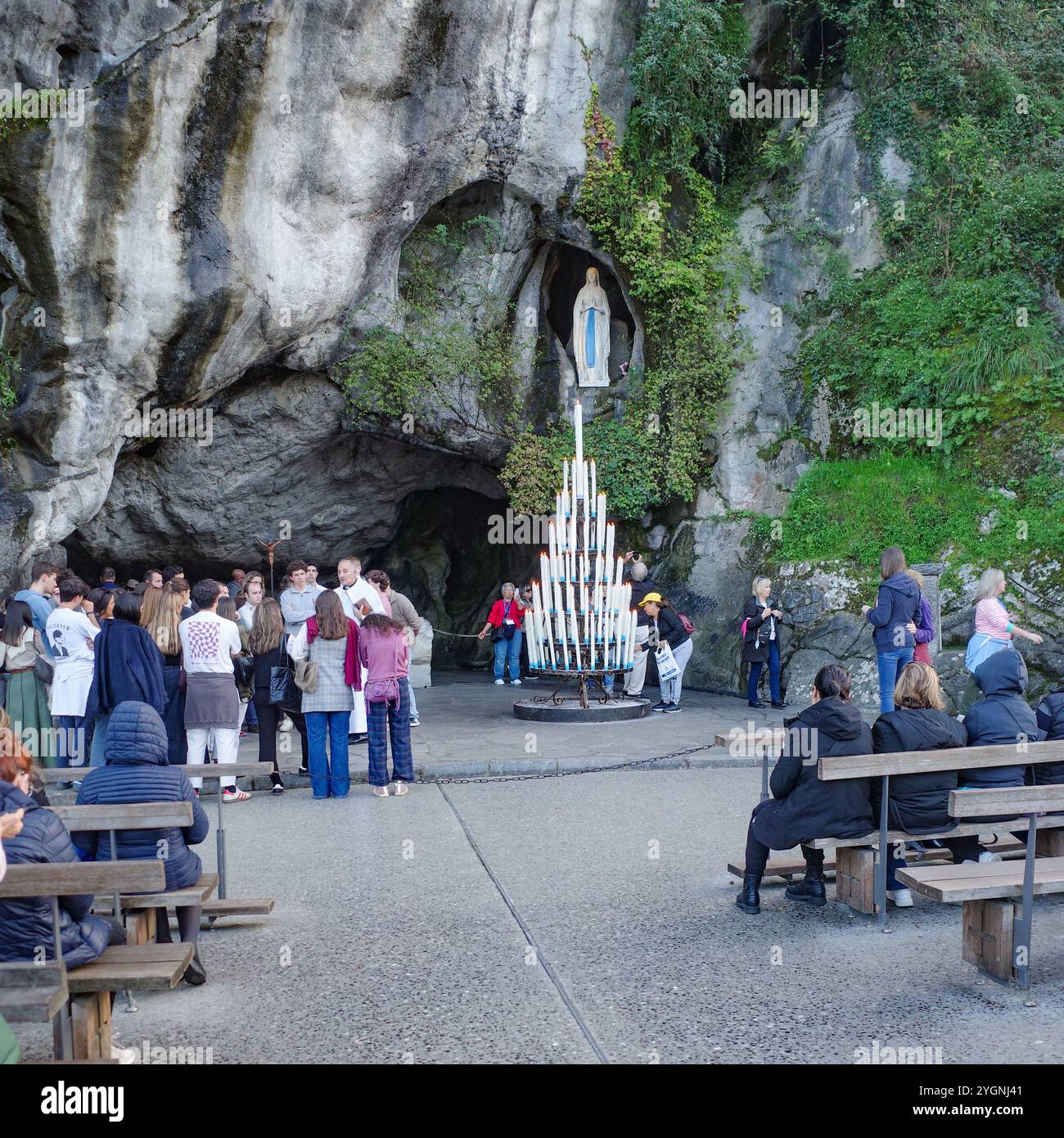 Lourdes, France - 1 Nov, 2024: Pilgrims attend a mass service at the ...