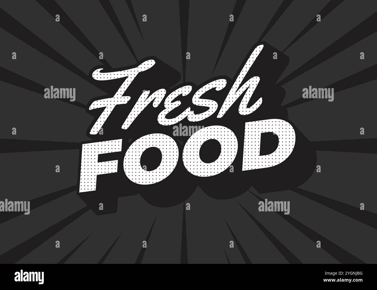 Fresh food. Text effect design for social media or digital ads, in bold ...