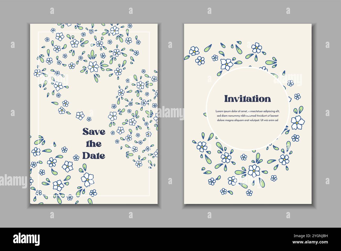 Two greeting cards templates set with floral paisley motifs Stock ...