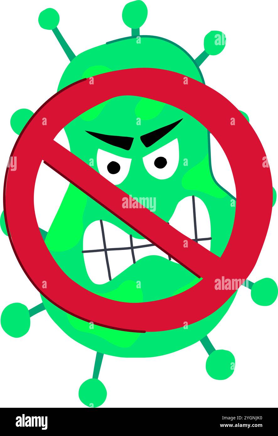 virus anti bacteria cartoon vector illustration Stock Vector Image ...