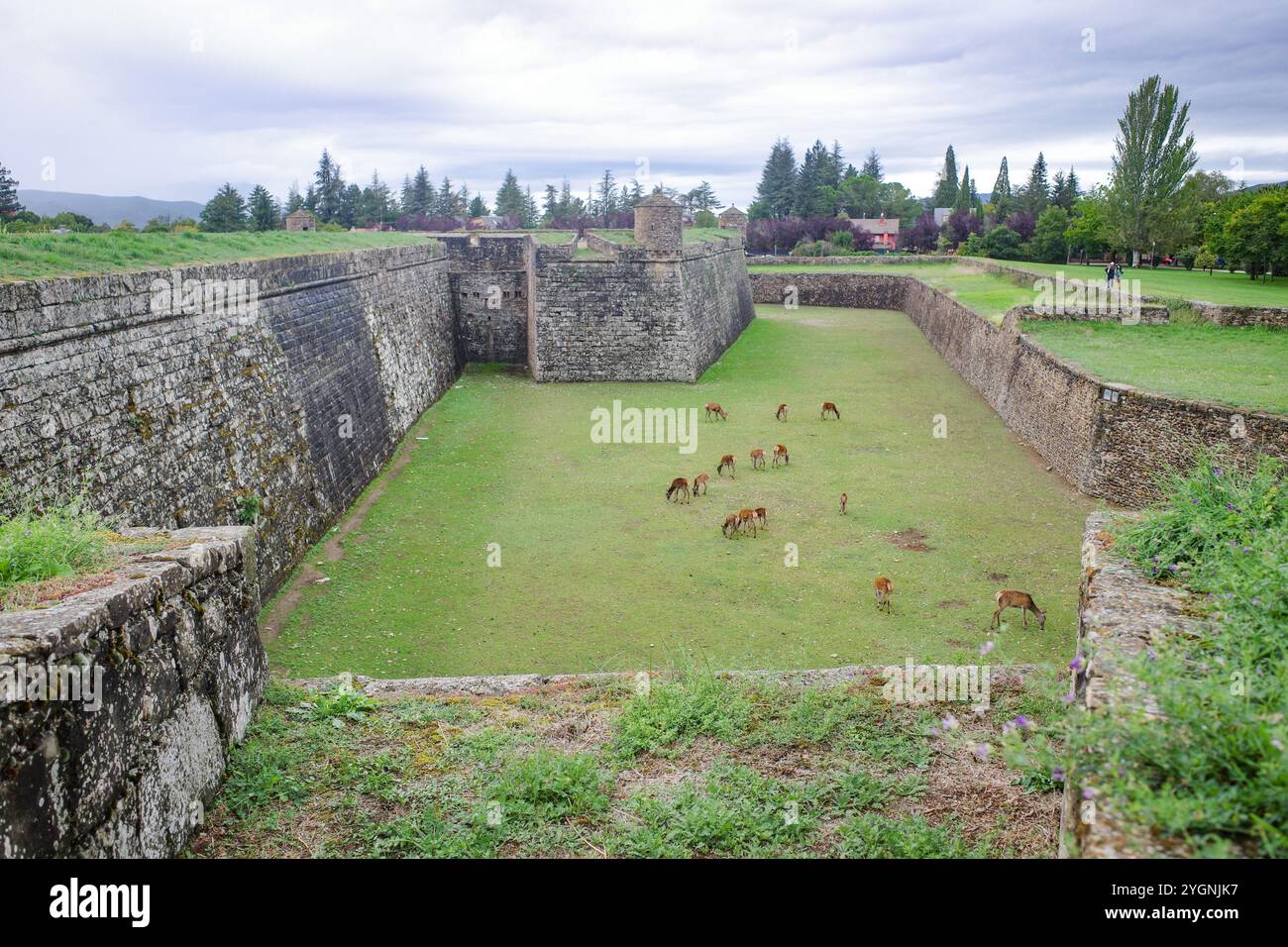 Jaca, Spain - 21 Sept, 2024: Walls of the Castle of San Pedro and ...