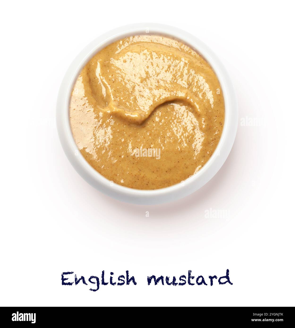 English mustard sauce in white bowl isolated on white background Stock ...