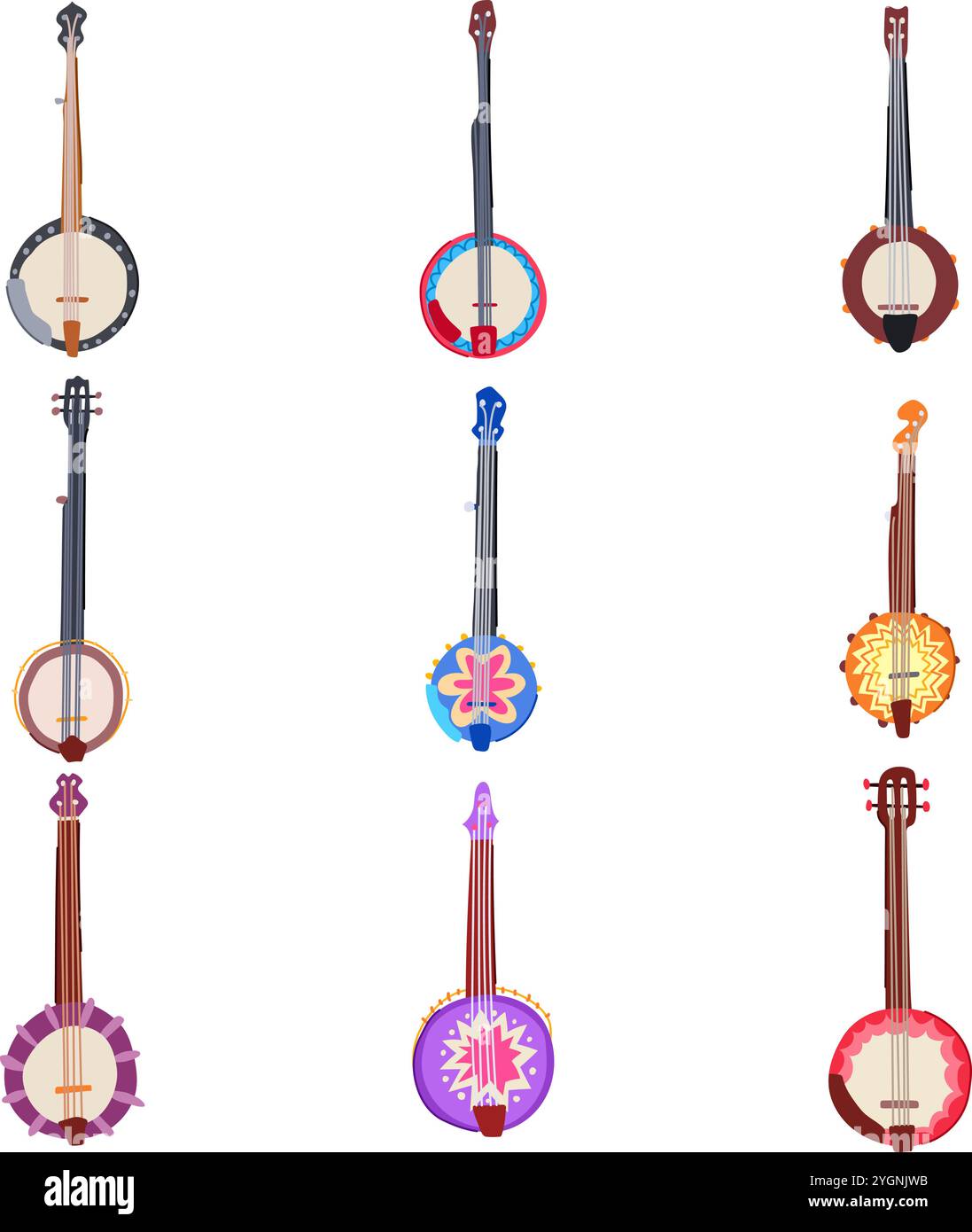 banjo set cartoon vector illustration Stock Vector Image & Art - Alamy
