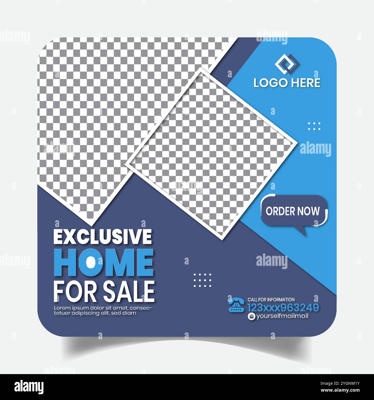 Real Estate Rent Social Media Post Design Template Stock Vector Image ...