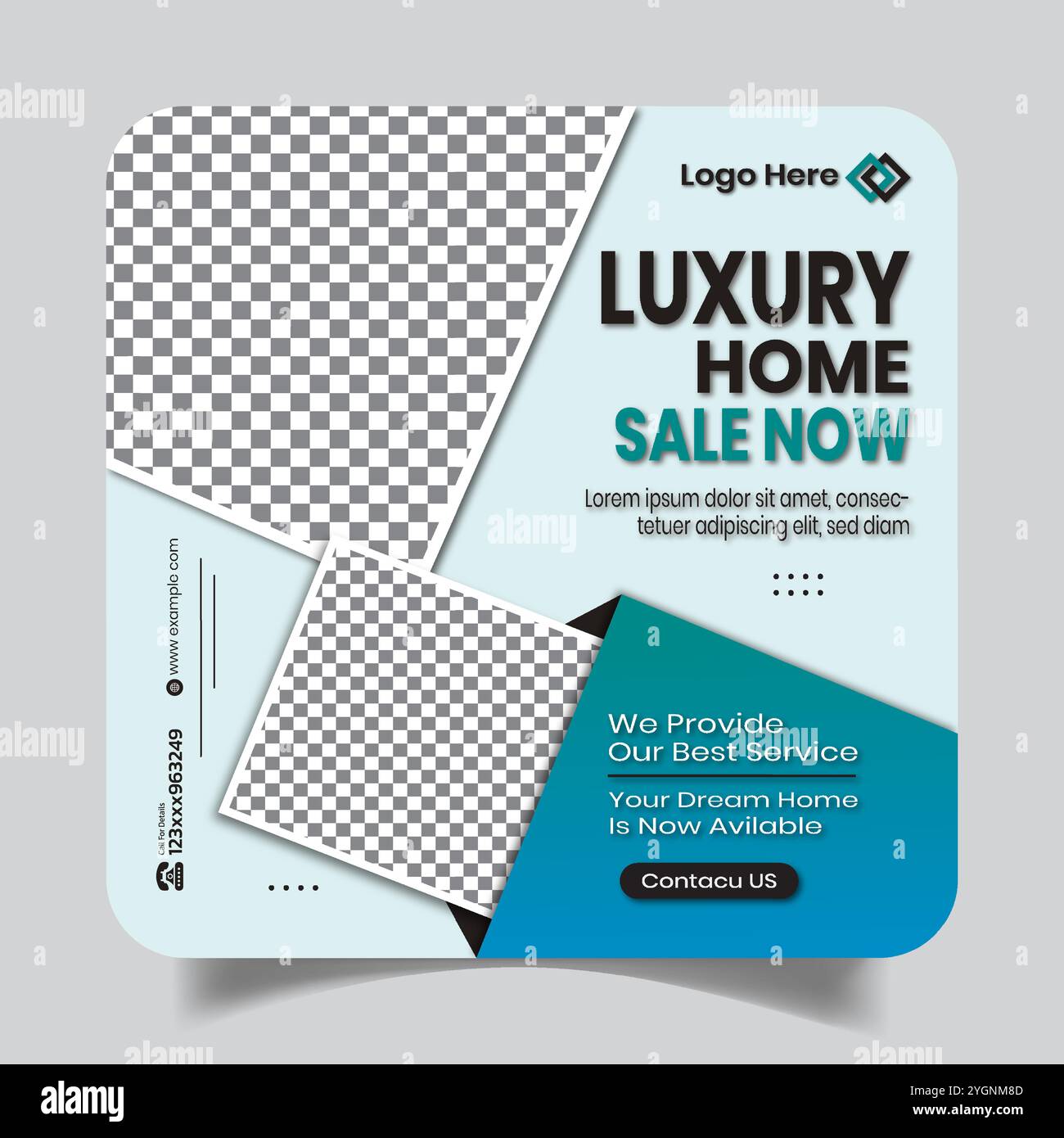 Modern Real Estate Social Media Post Design Layout Stock Vector Image ...