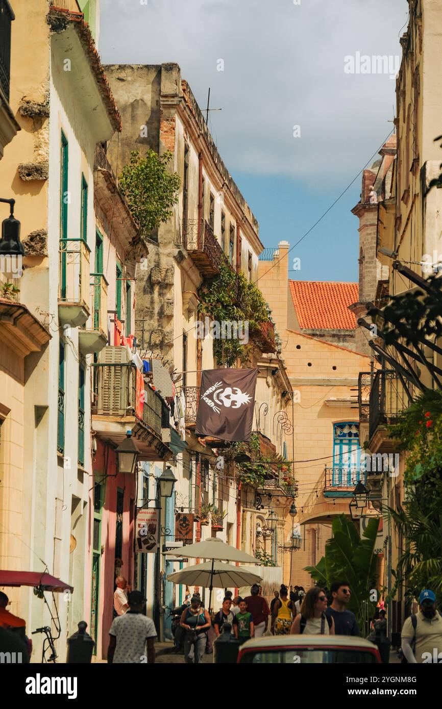 Havana, Cuba 2024 Apr15. Old colonial architecture buildings in the ...