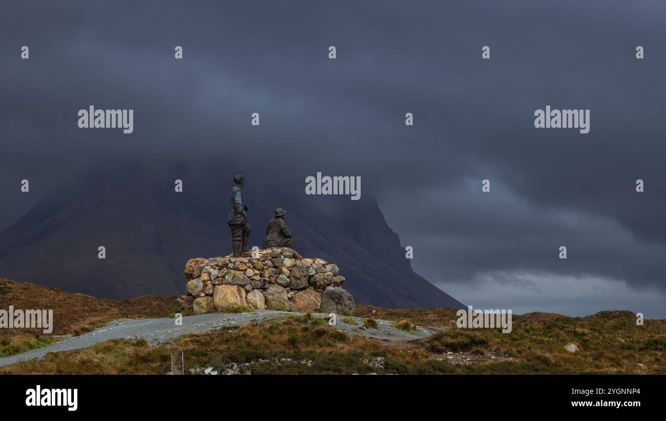 The Collie and Mackenzie statue at Sligachan on the Isle of Skye ...