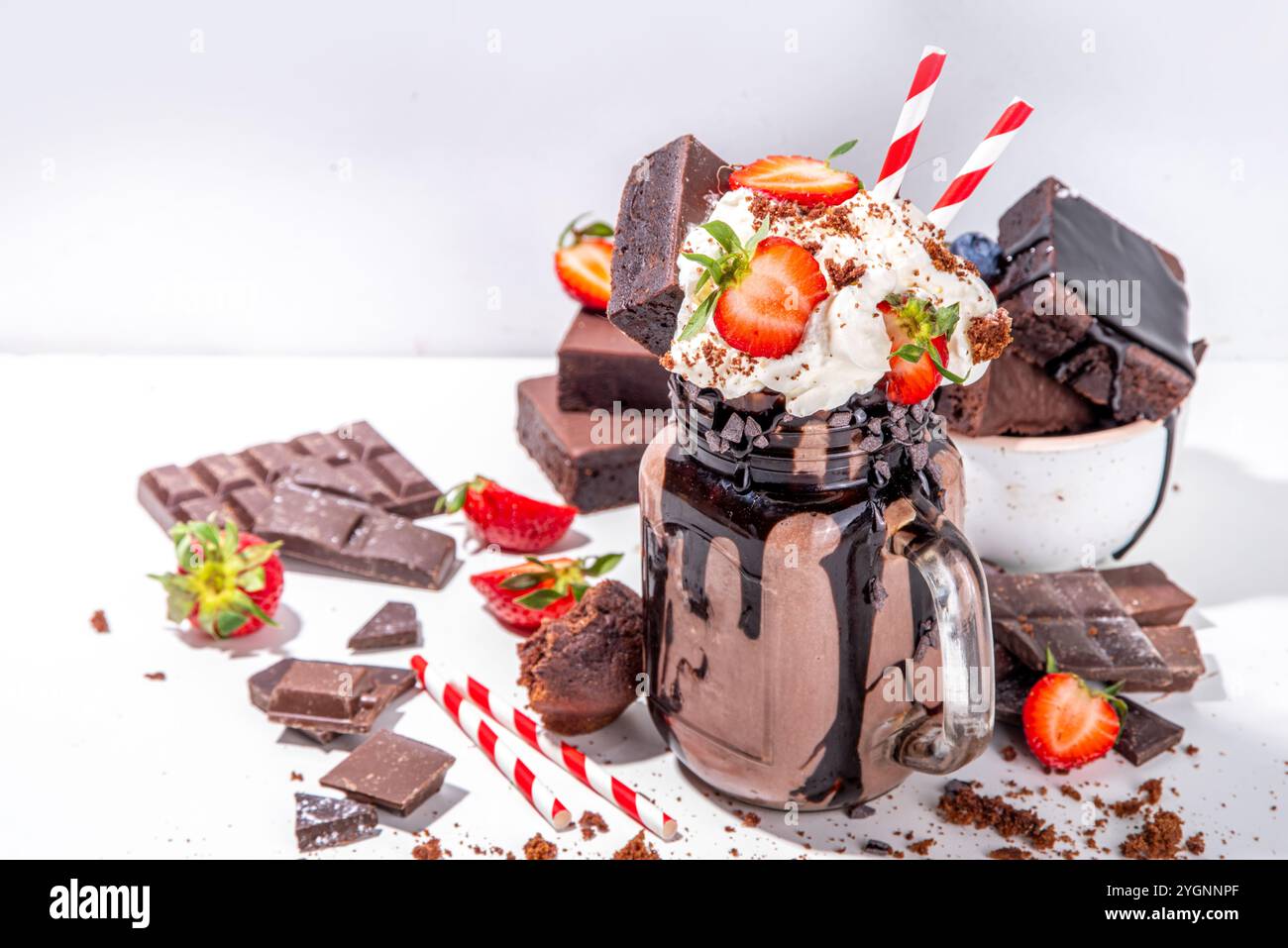 Double chocolate taste milkshake. Crazy shake with brownie taste ...