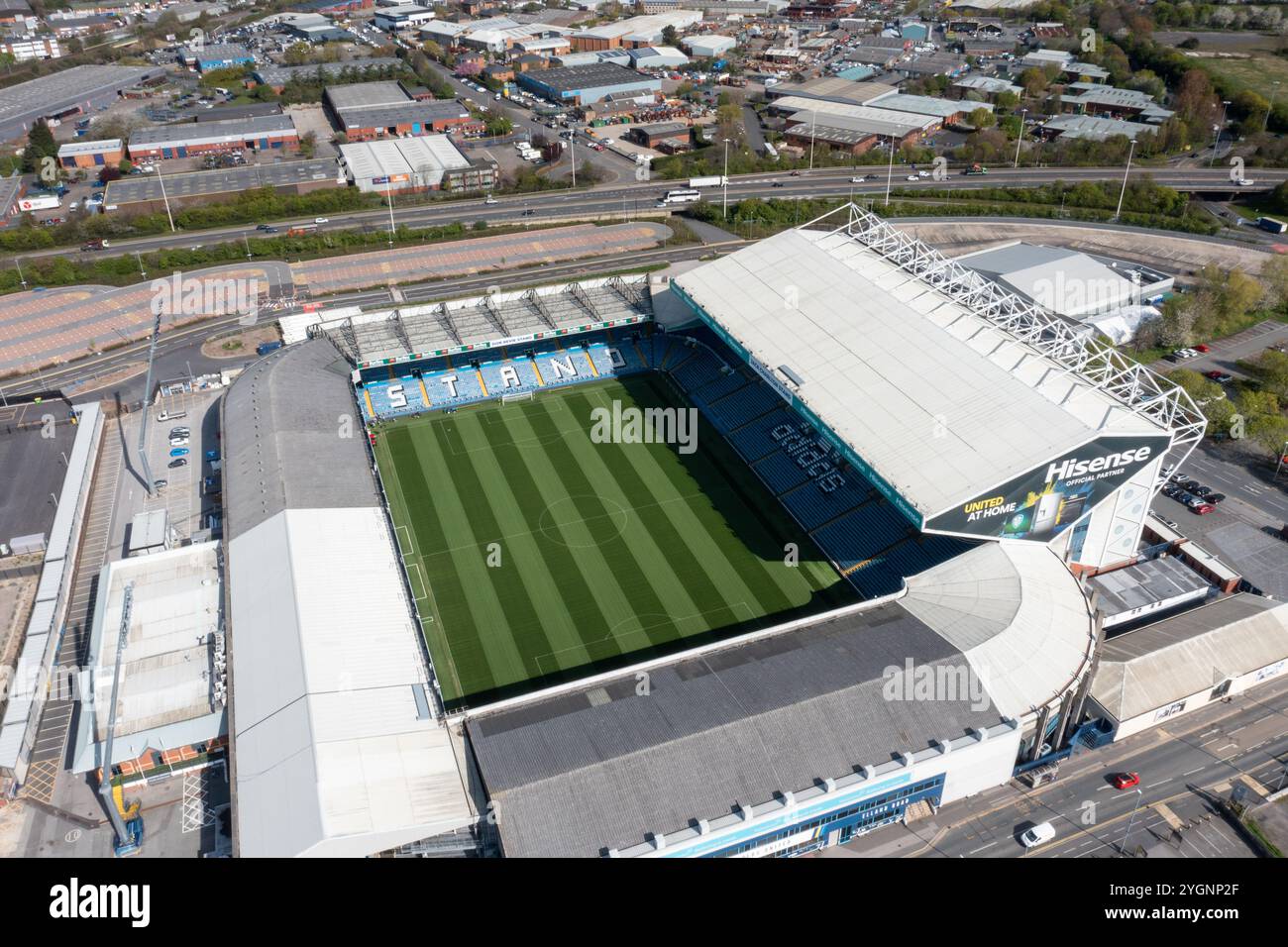 Leeds UK, 4th May 2022: Aerial photo of the famous Elland Road football ...