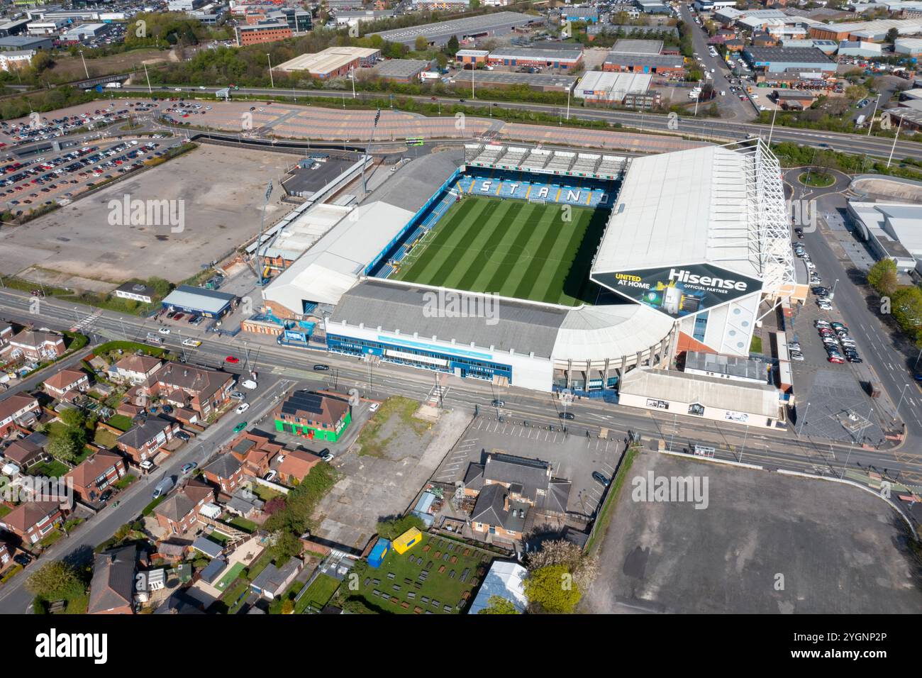 Leeds UK, 4th May 2022: Aerial photo of the famous Elland Road football ...