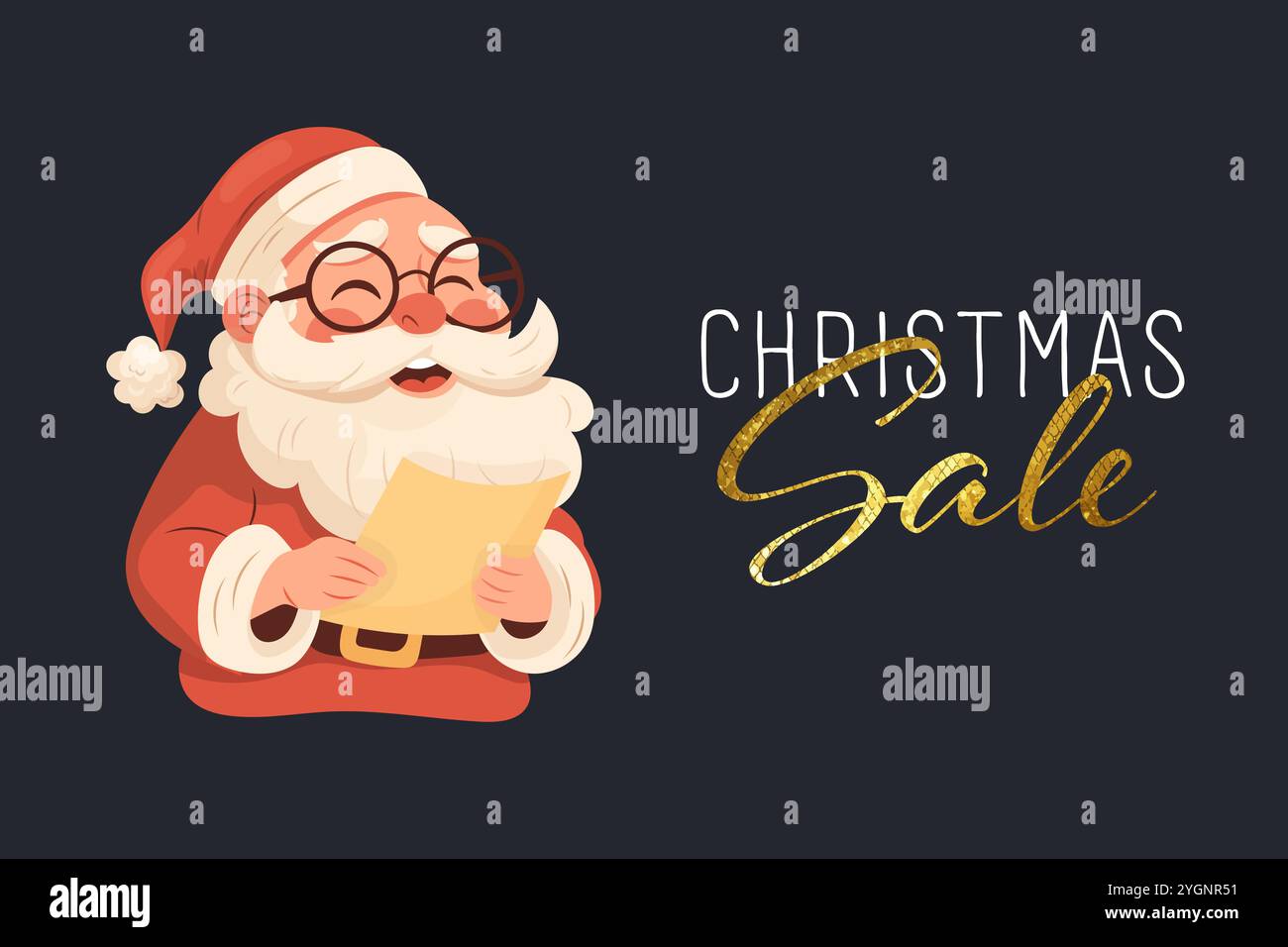 Christmas sale, banner with cozy illustration. Vector illustration ...
