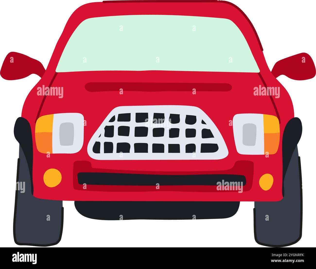 emblem car front cartoon vector illustration Stock Vector Image & Art ...