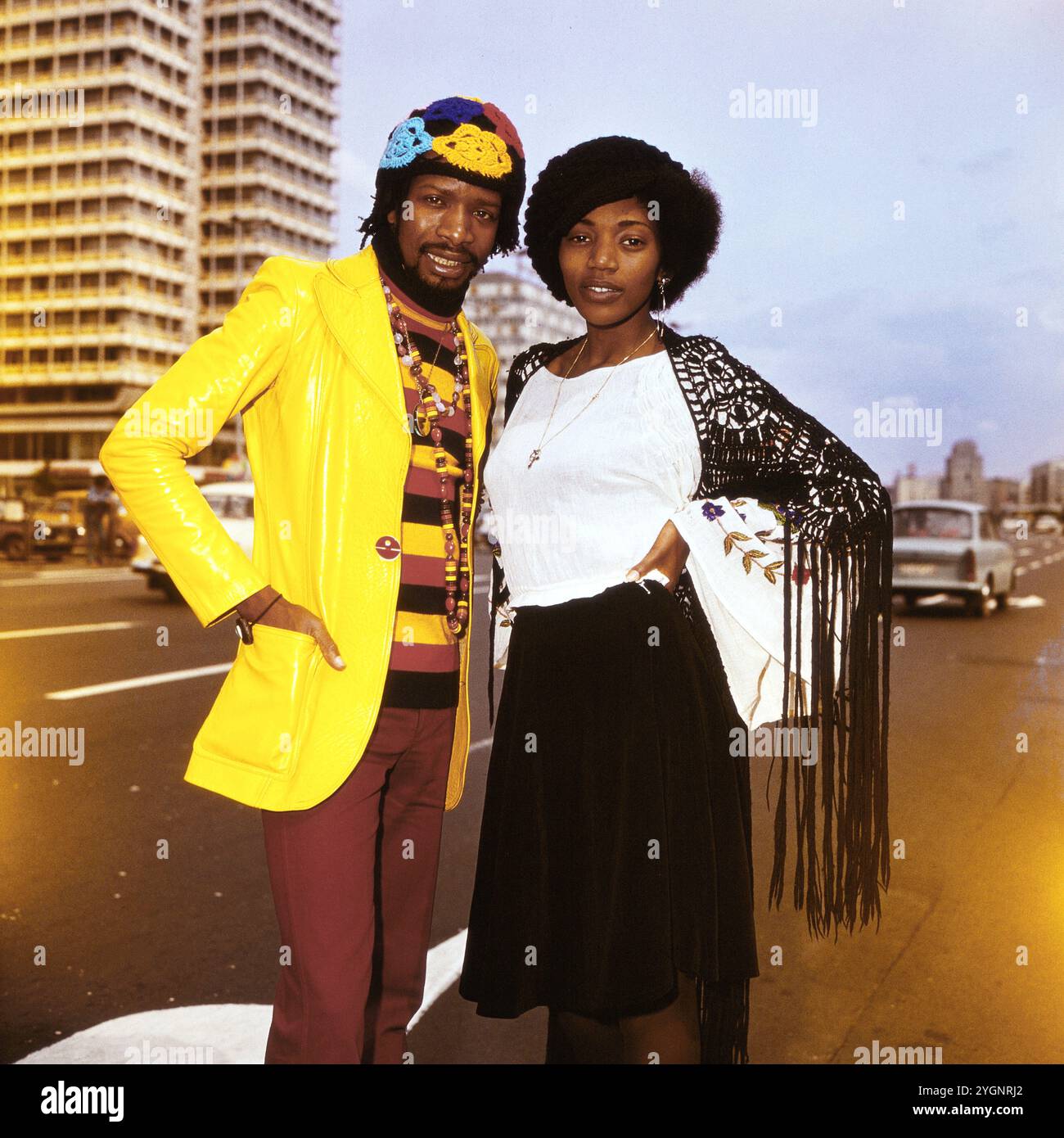 Malcolm Magaron aus St. Lucia (l.) und Liz Mitchell aus Jameika (r ...