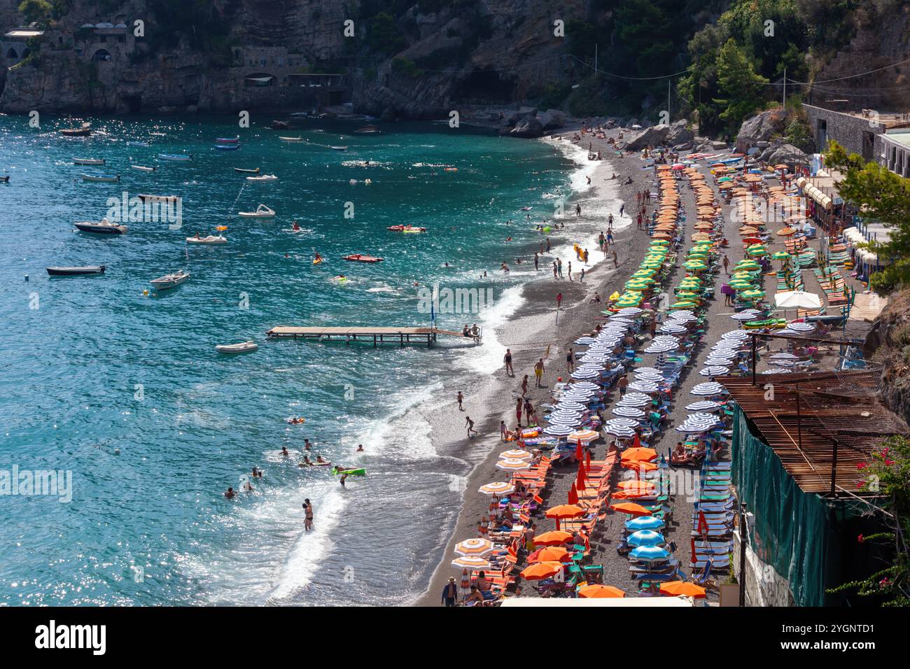Positano beach sunbathing hi-res stock photography and images - Alamy